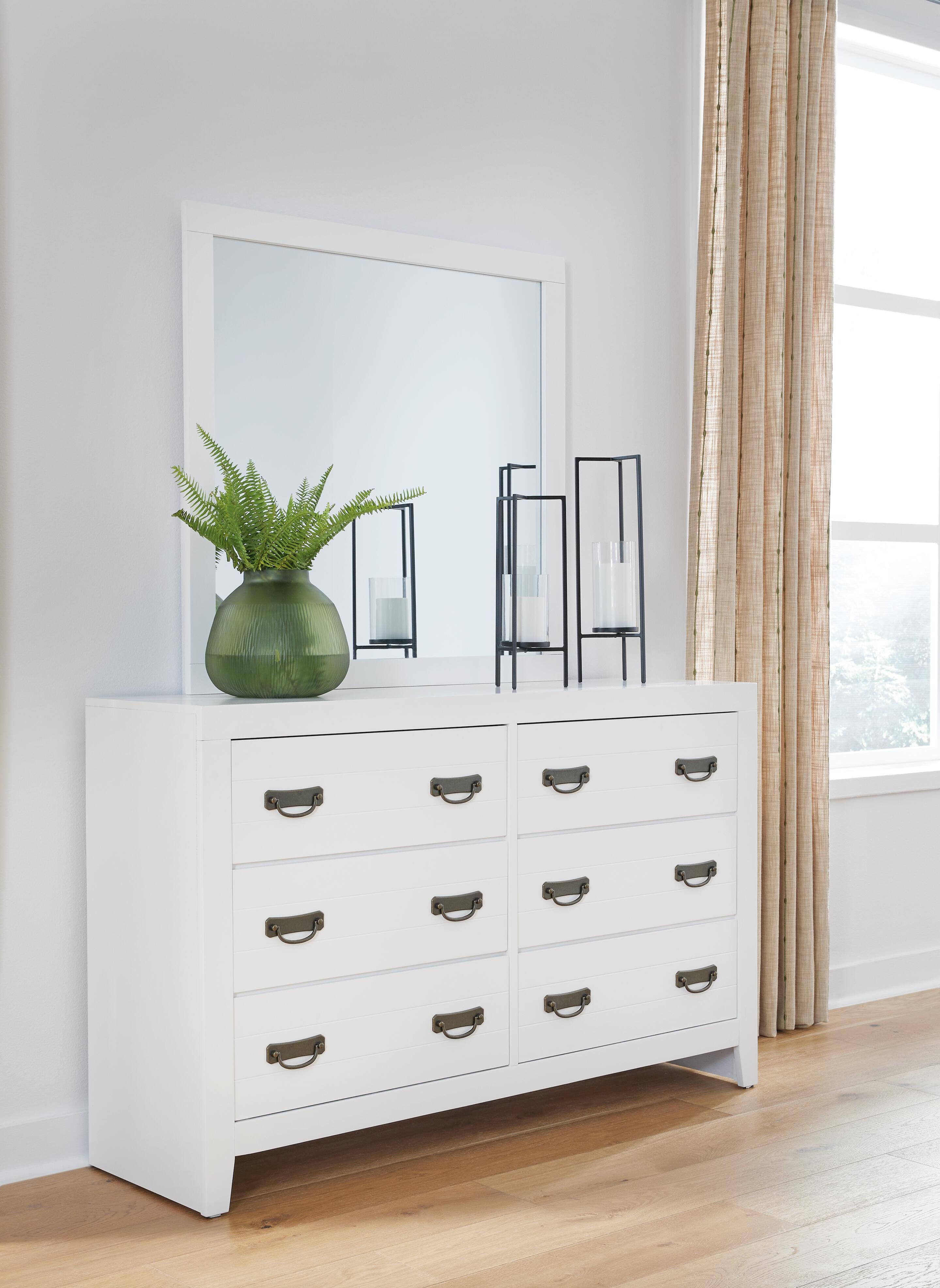 Click here for Binterglen 6 Drawer Dresser and Mirror  White prices