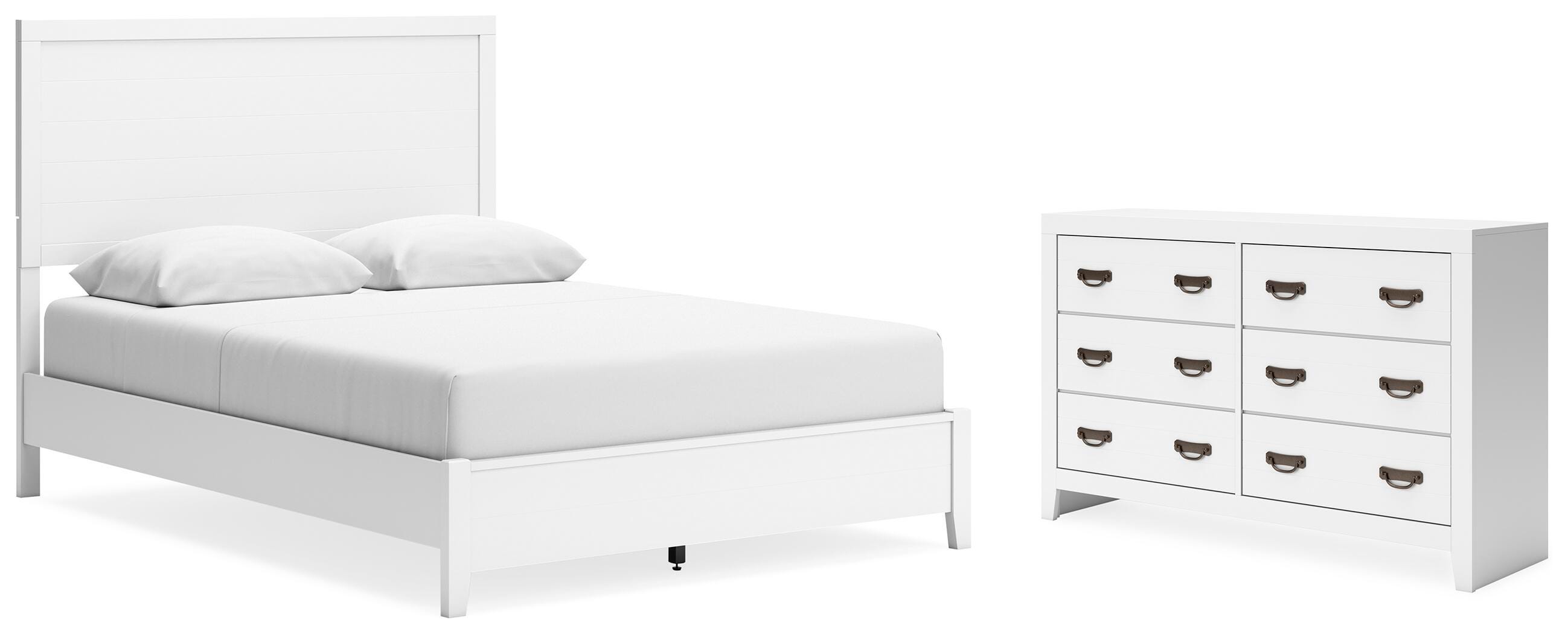 Click here for Binterglen Queen Panel Bed with Dresser  White prices