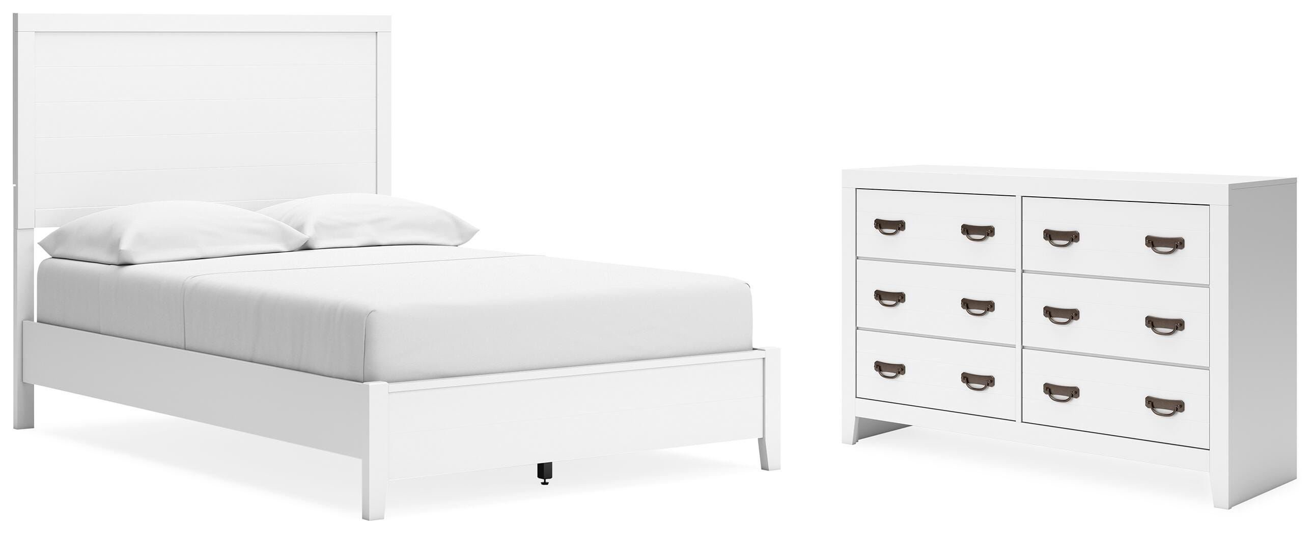 Click here for Binterglen Full Panel Bed with Dresser  White prices