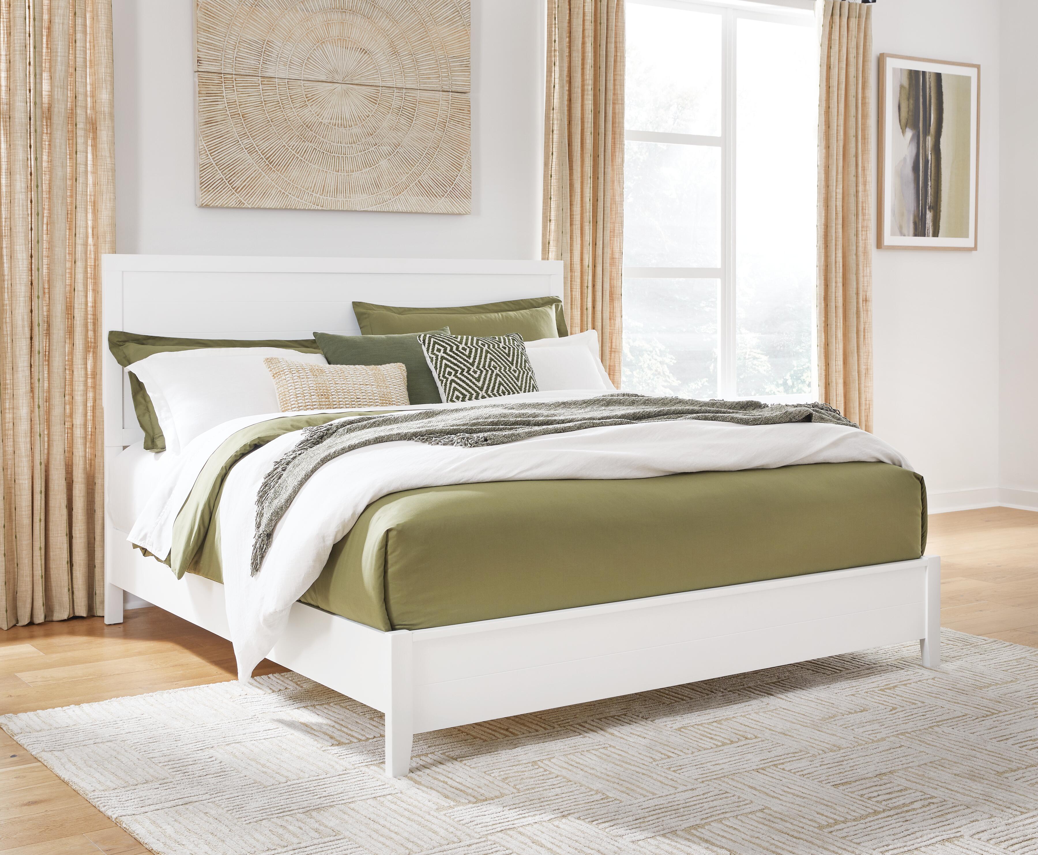 Click here for Binterglen King Panel Bed  White prices