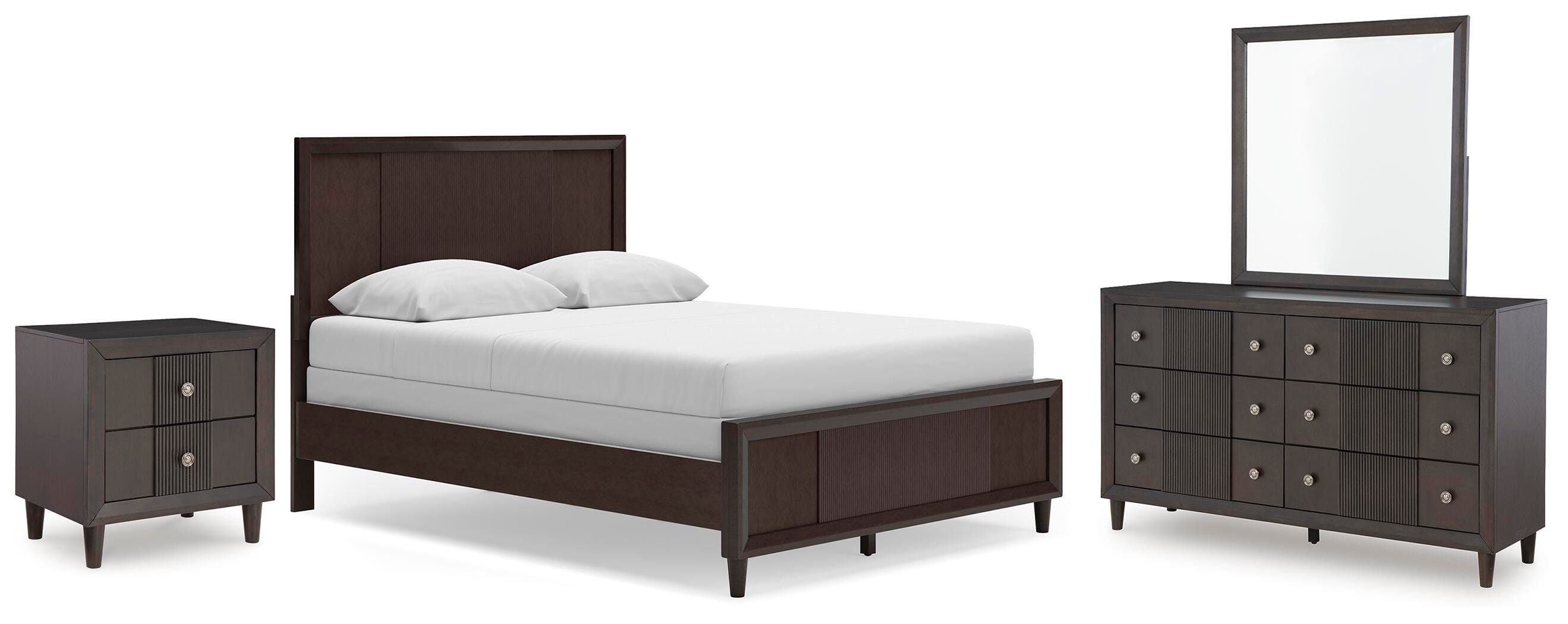 Click here for Urbantrack Queen Panel Bed with Mirrored Dresser a... prices
