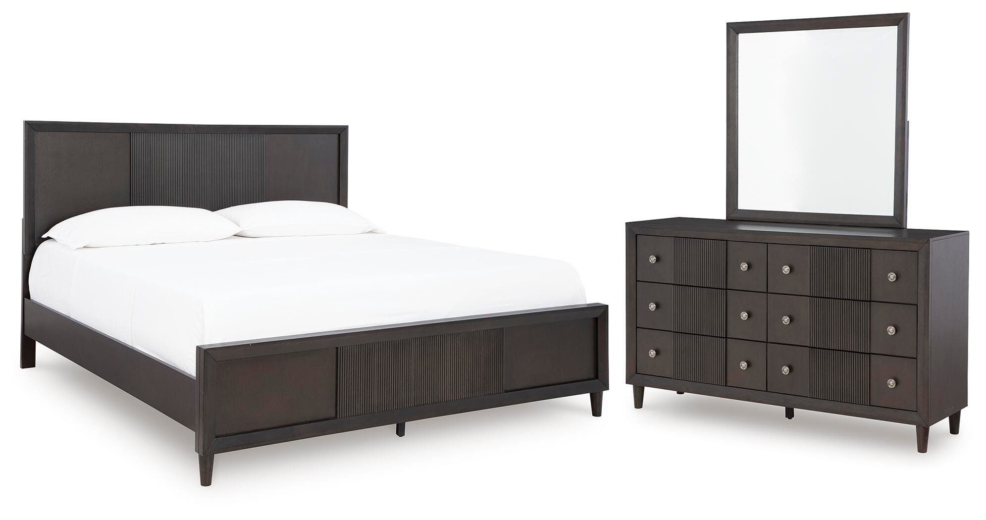 Click here for Urbantrack King Panel Bed with Mirrored Dresser  D... prices
