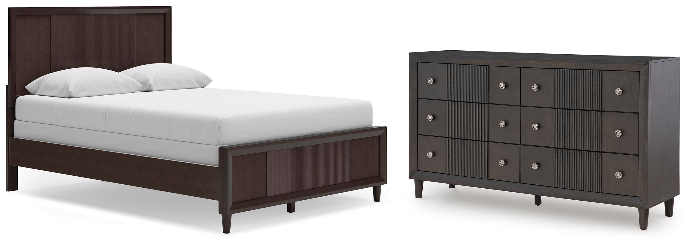 Click here for Urbantrack Queen Panel Bed with Dresser  Dark Brow... prices