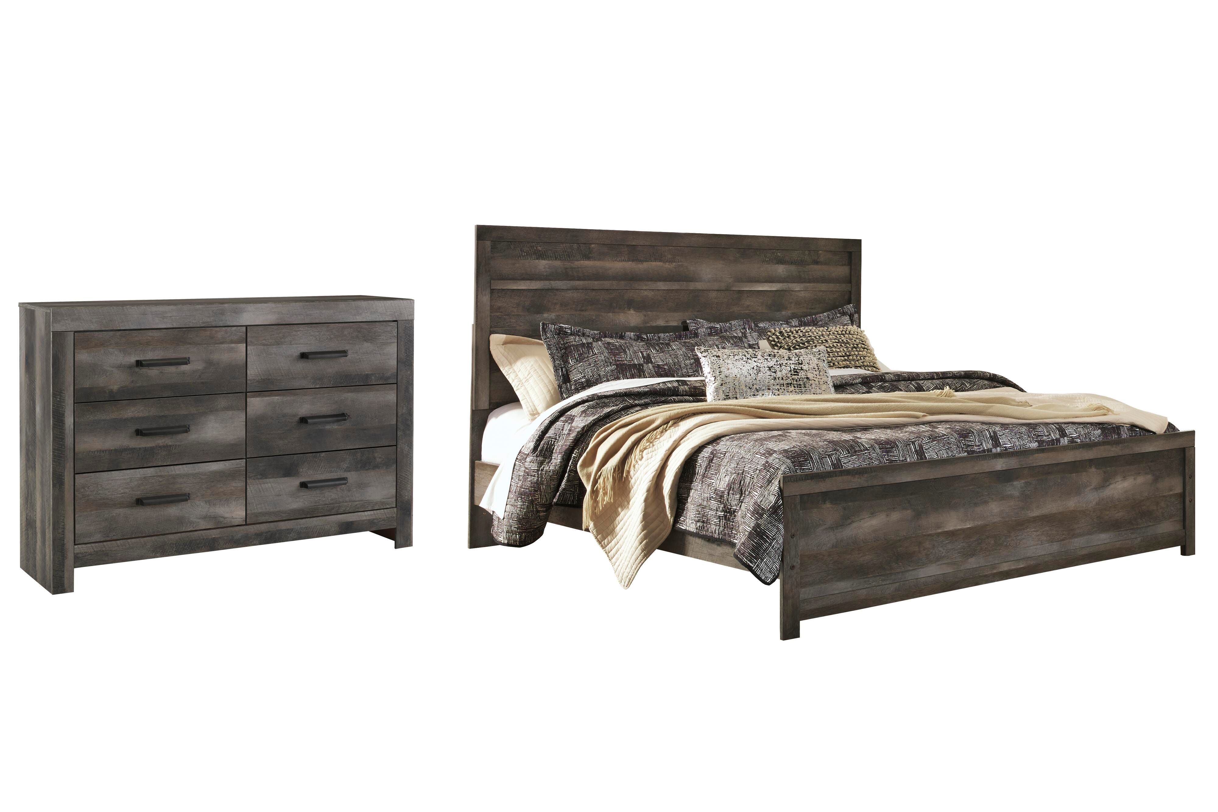 Click here for Wynnlow King Panel Bed with Dresser  Gray prices