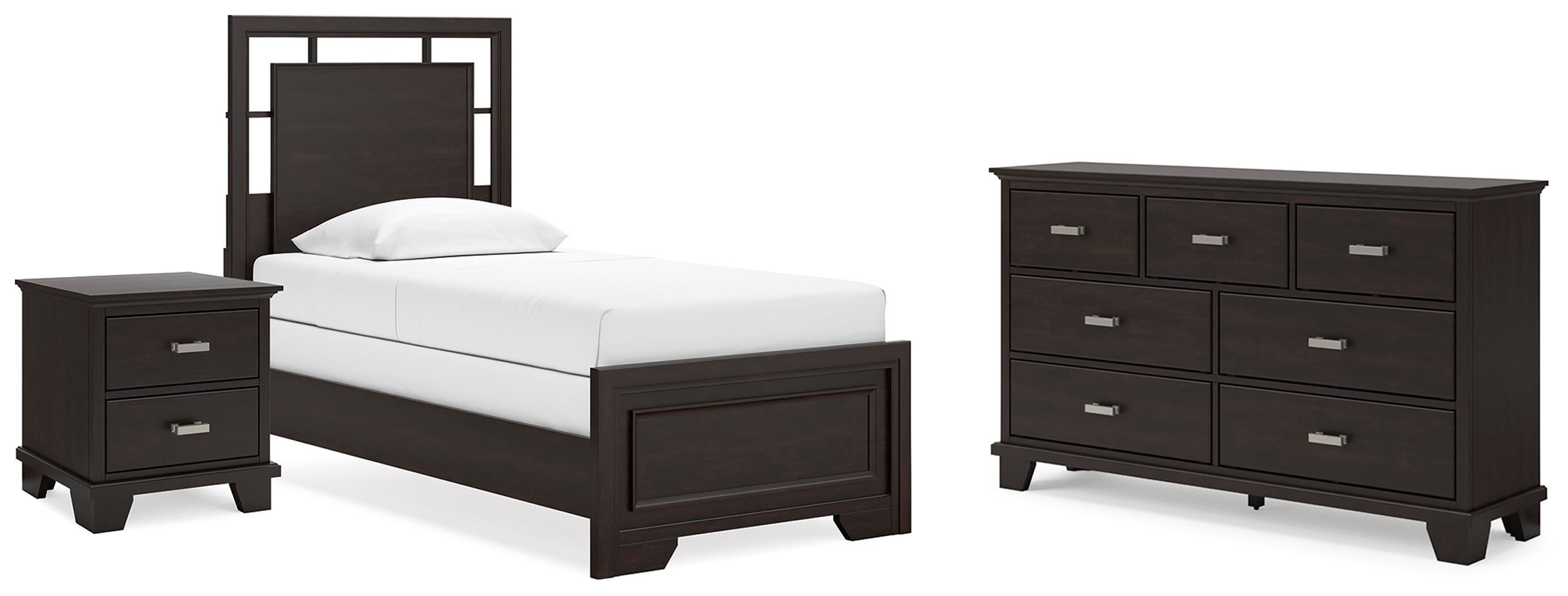 Click here for Covetown Twin Panel Bed with Dresser and Nightstan... prices