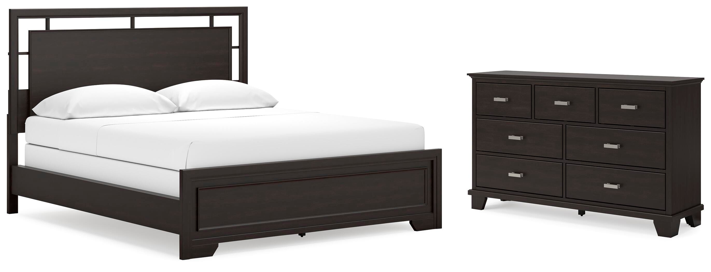 Click here for Covetown California King Panel Bed with Dresser  D... prices