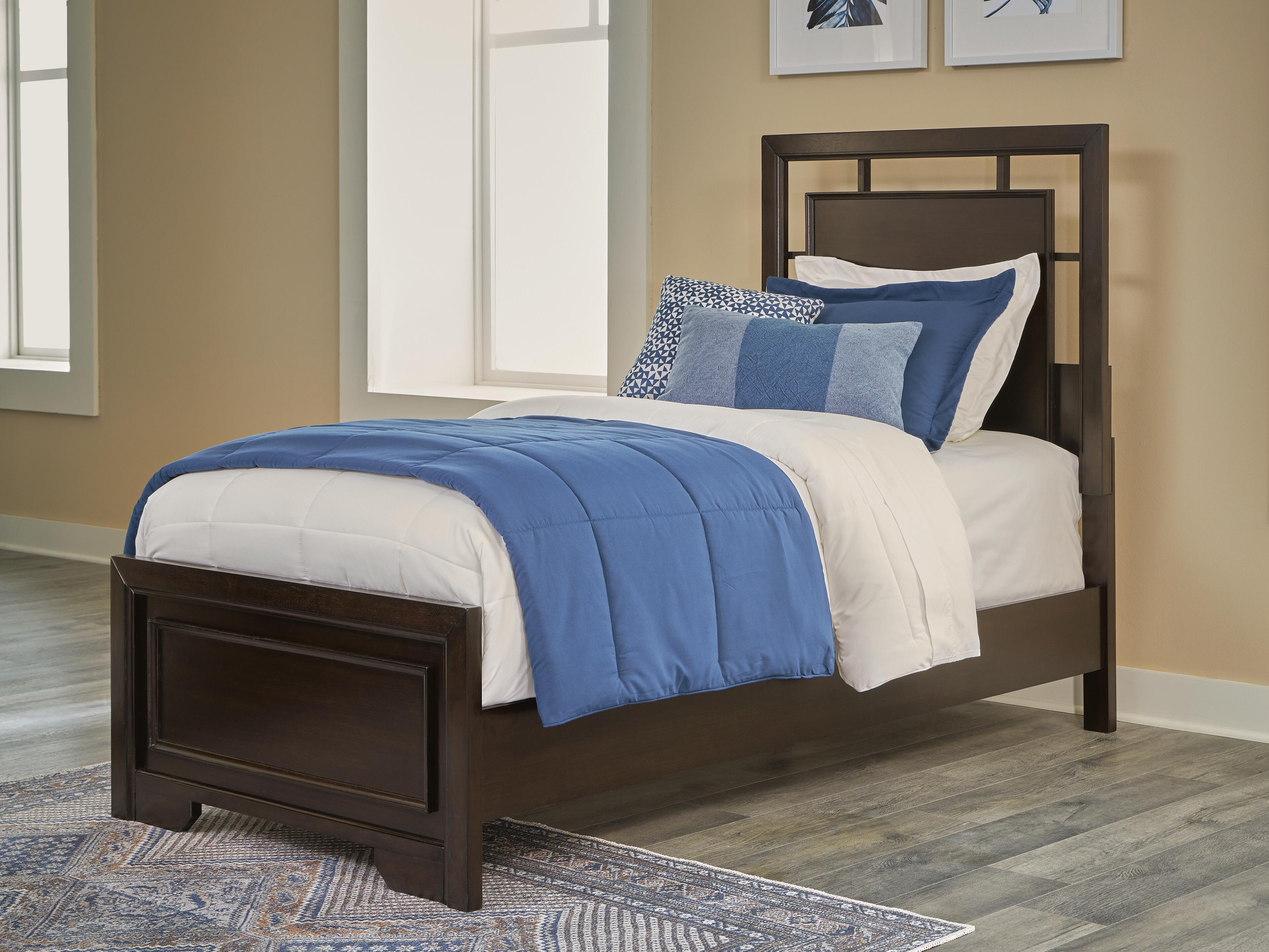 Click here for Covetown Twin Panel Bed  Dark Brown prices