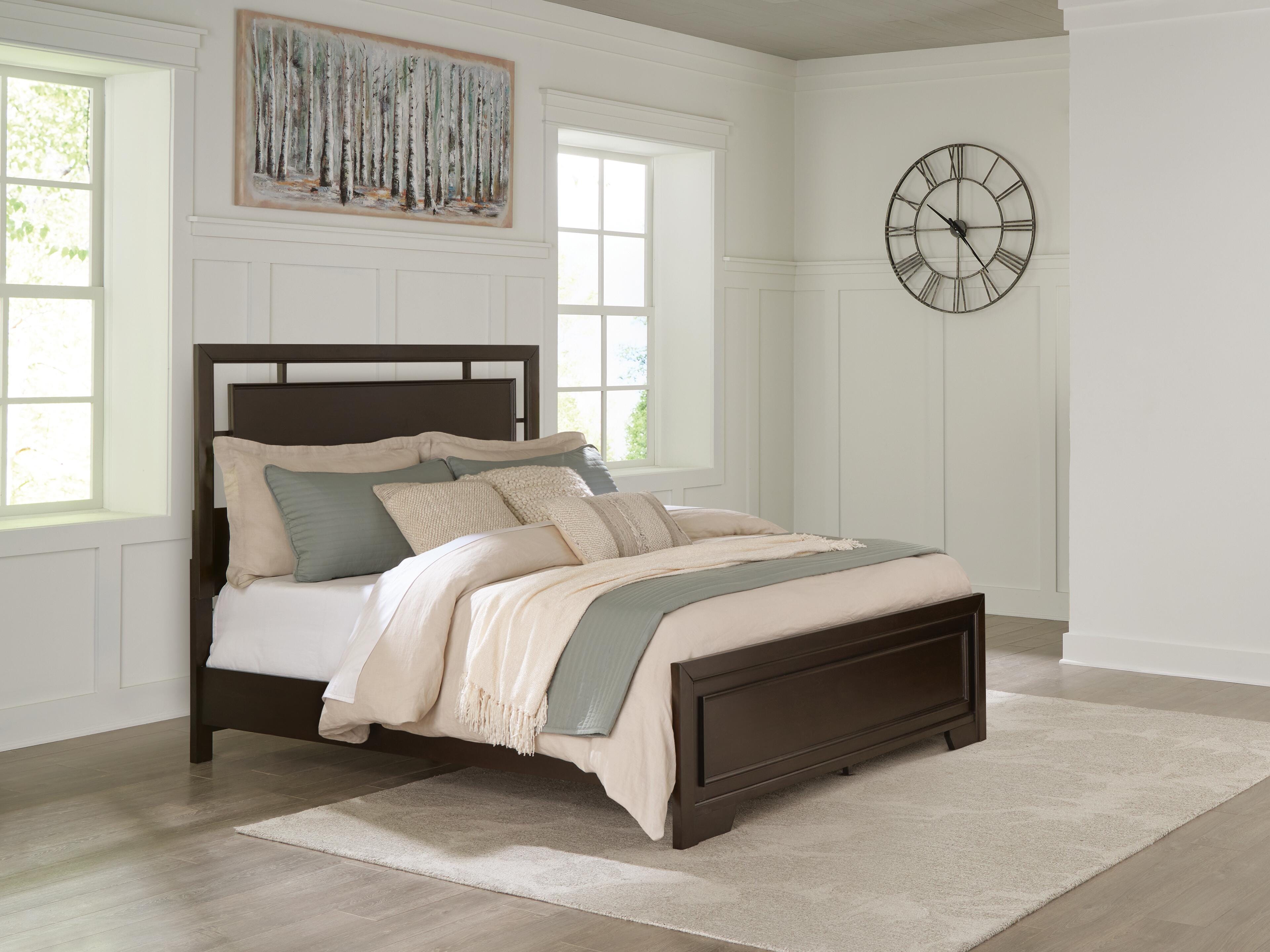 Click here for Covetown Queen Panel Bed  Dark Brown prices