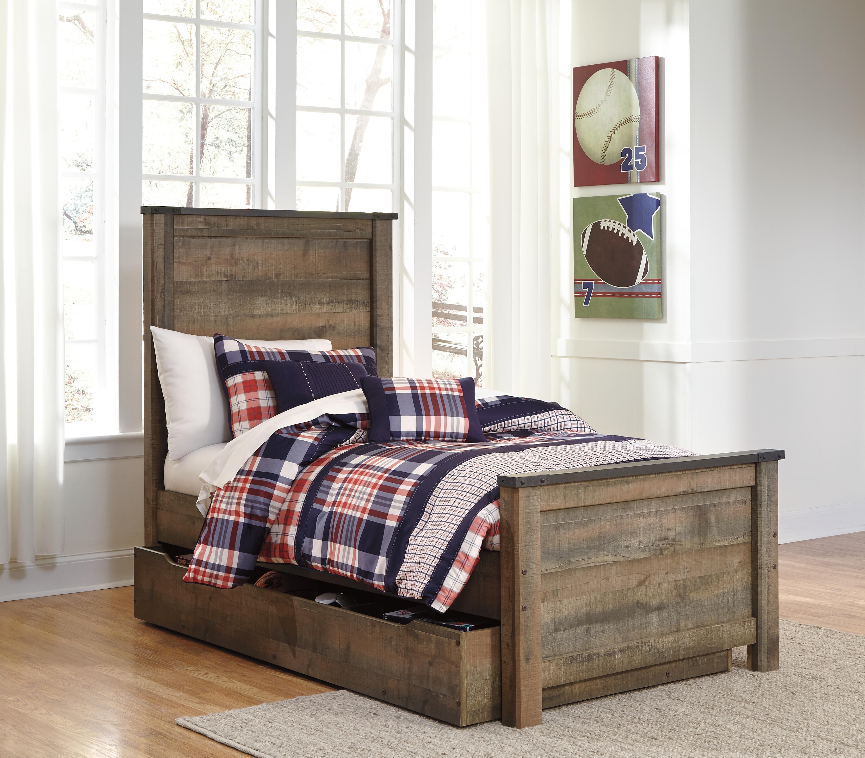 Click here for Trinell Twin Panel Bed with 1 Large Storage Drawer... prices
