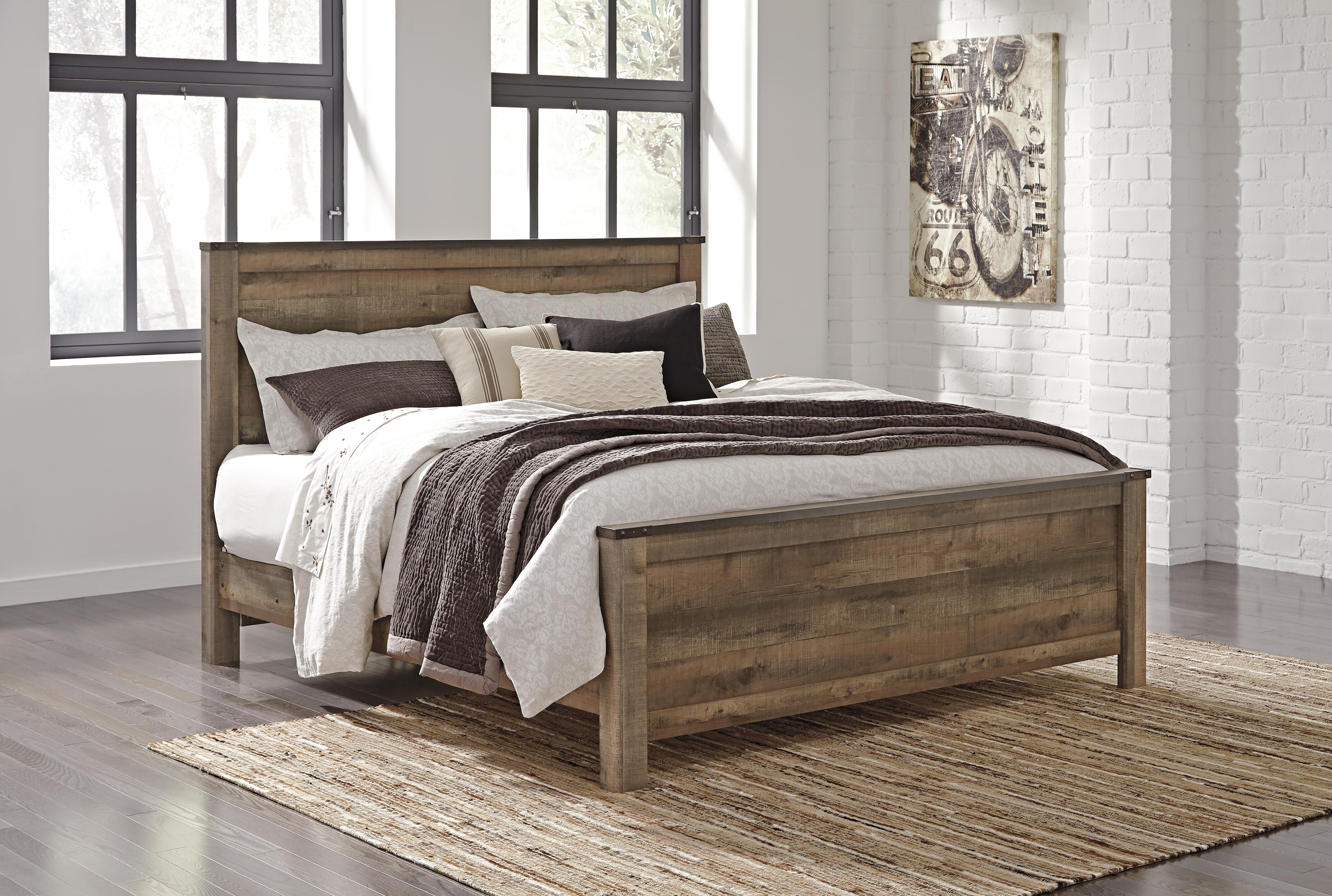 Click here for Trinell King Panel Bed  Brown prices