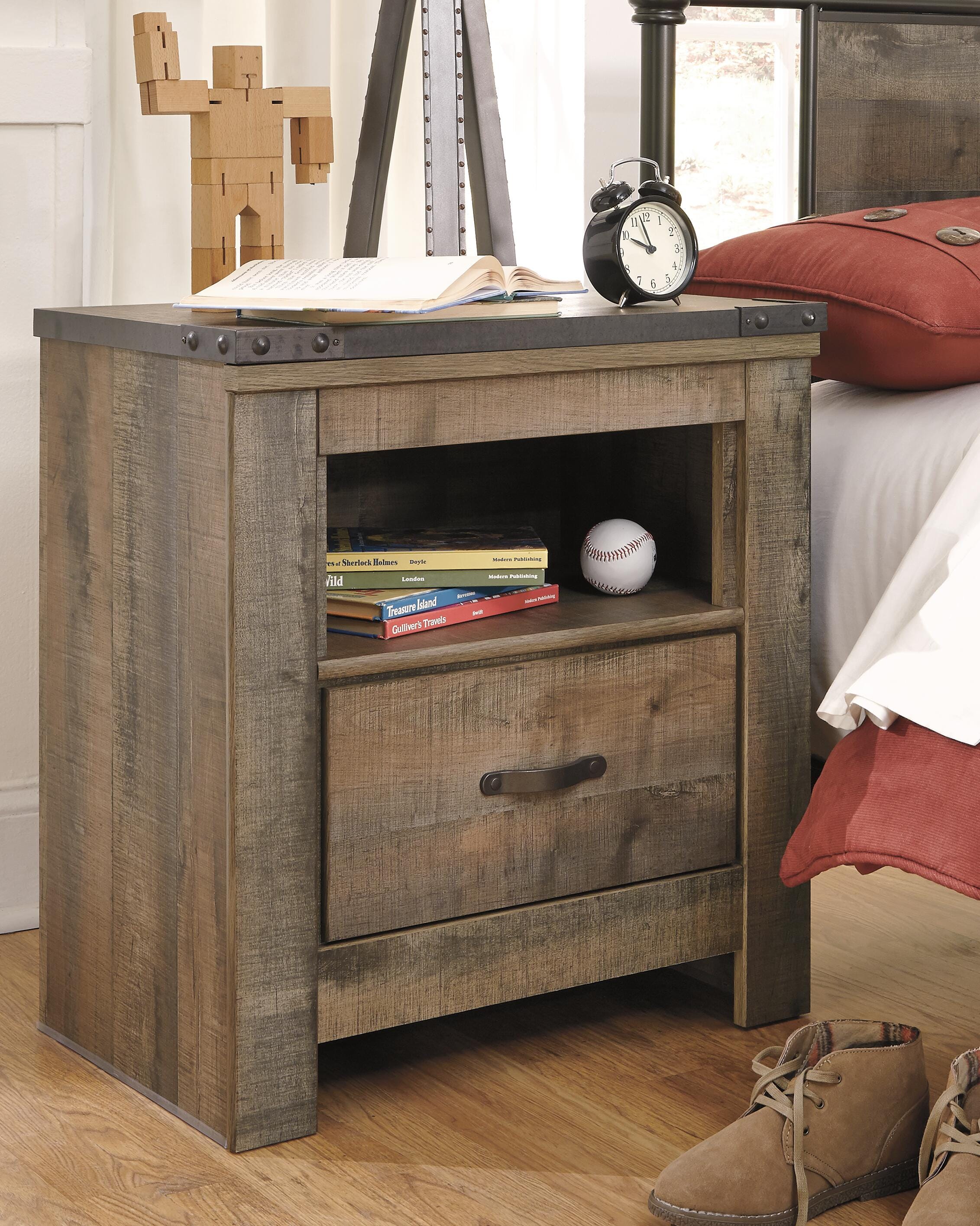 Click here for Trinell 25 1 Drawer Charging Nightstand  Brown prices