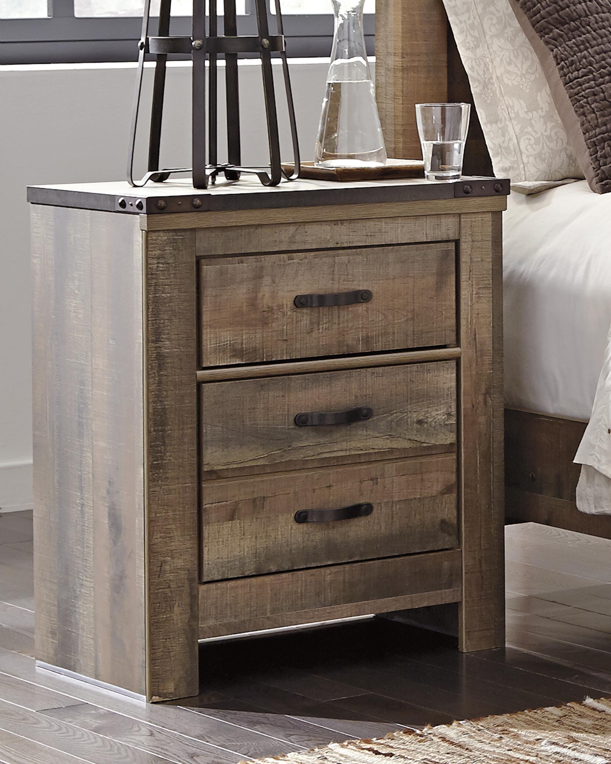 Click here for Trinell 25 2 Drawer Charging Nightstand  Brown prices