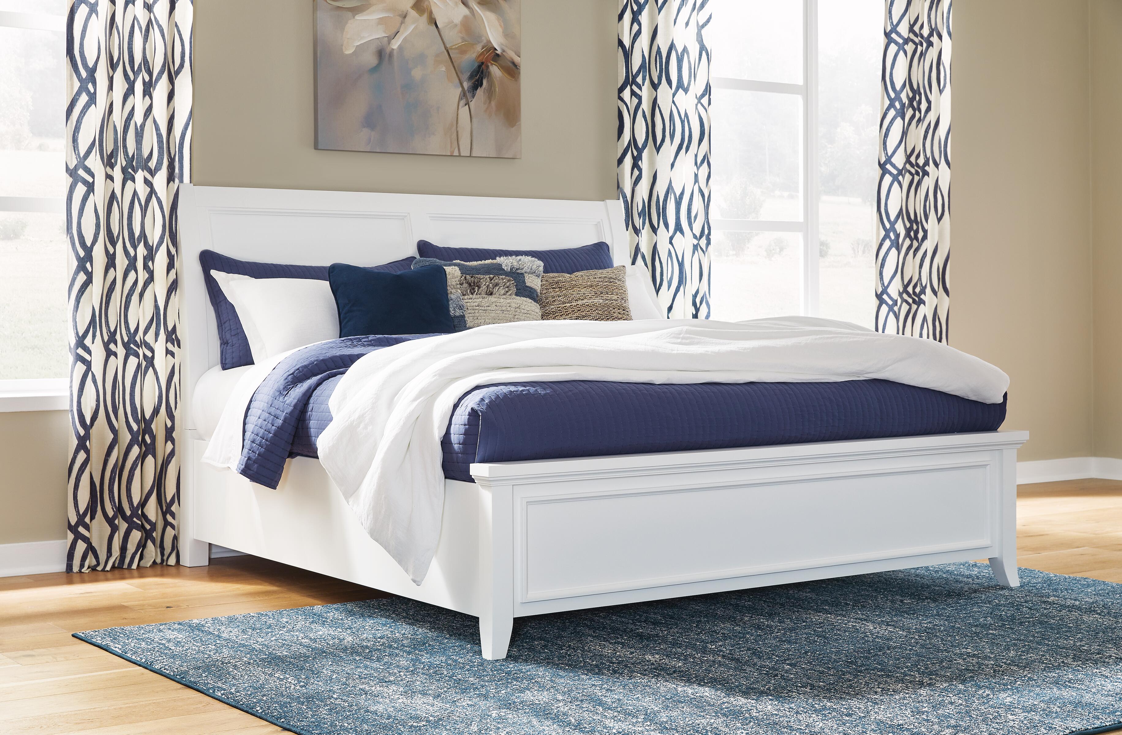 Click here for Trulani King Sleigh Bed  White prices