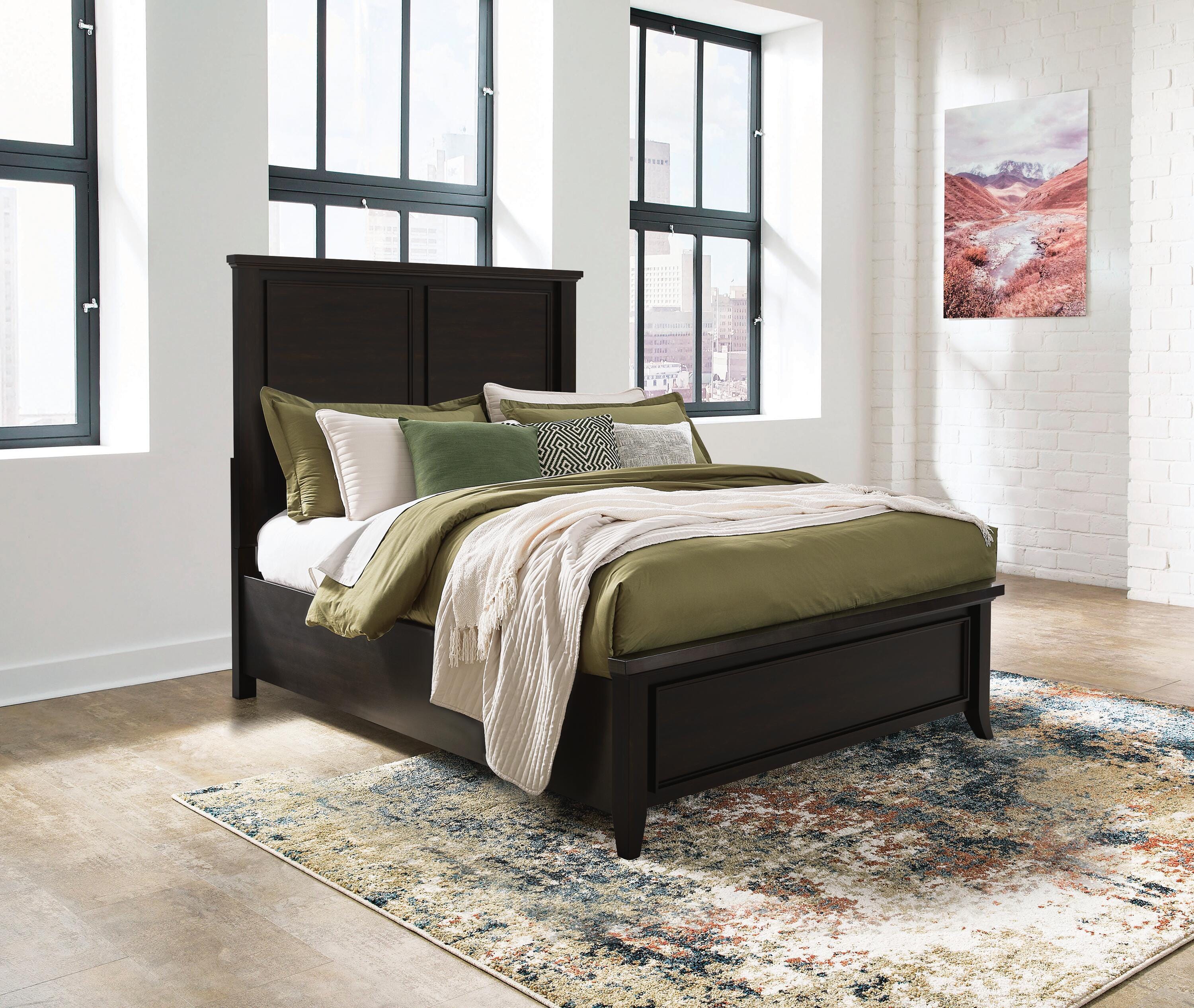 Click here for Bambori Queen Panel Bed  Dark Brown prices