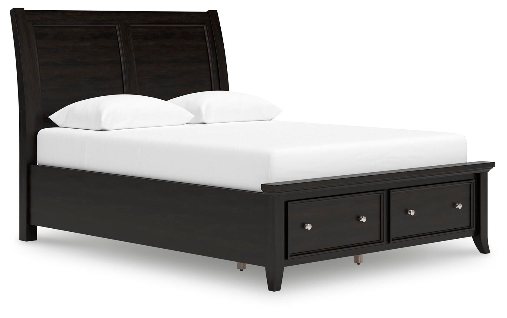 Click here for Bambori Queen Sleigh Storage Bed  Dark Brown prices