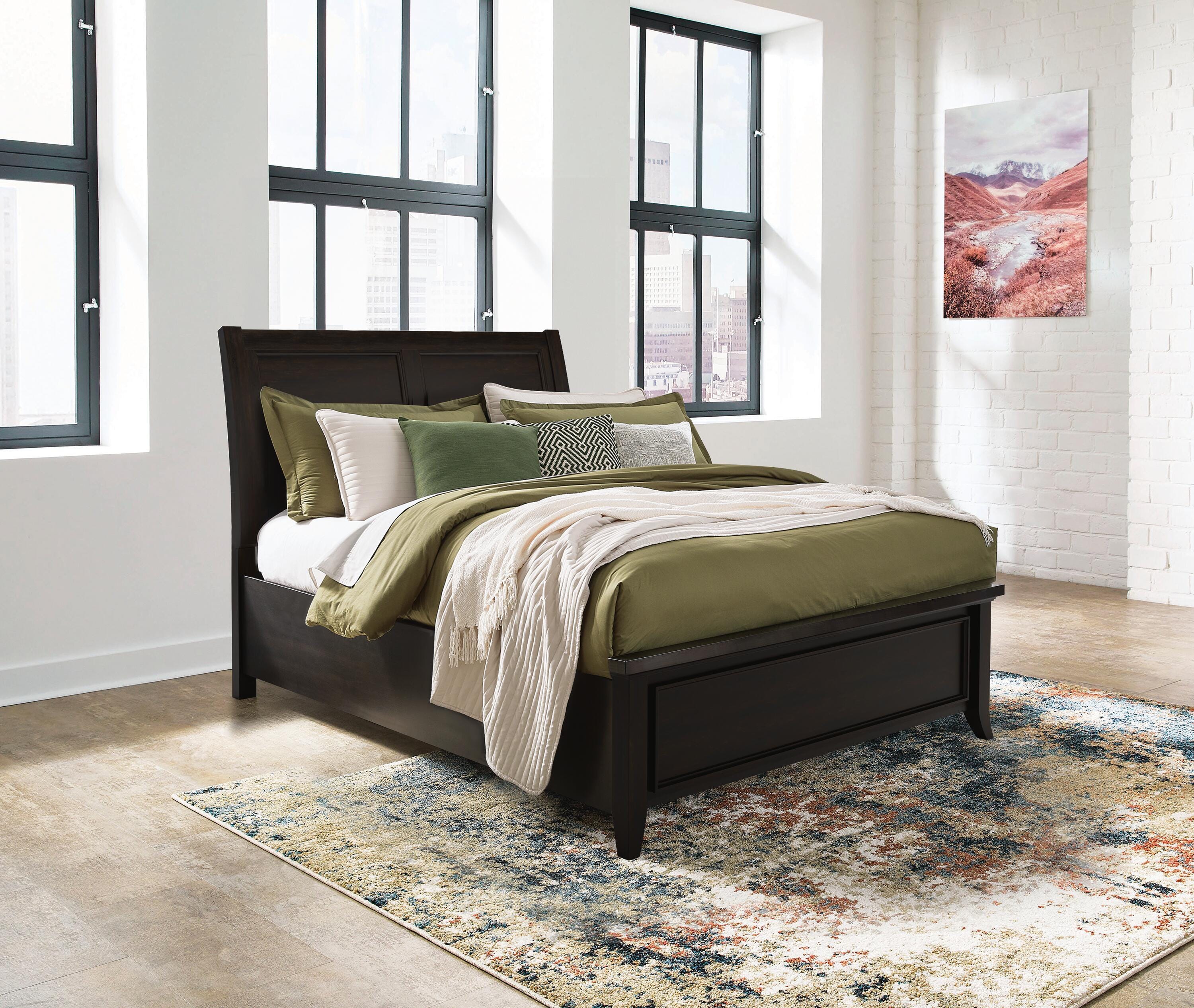Click here for Bambori Queen Sleigh Bed  Dark Brown prices