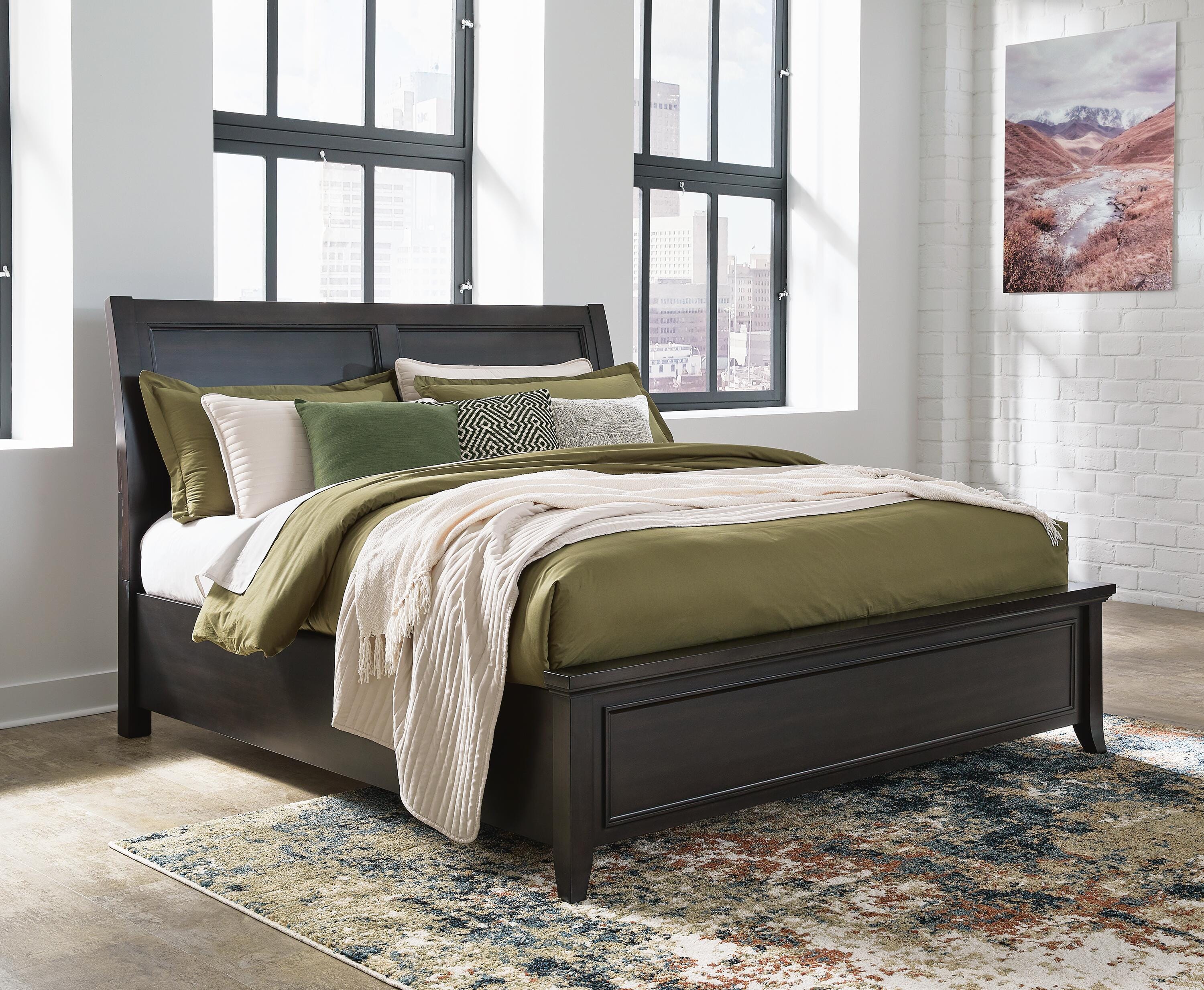 Click here for Bambori King Sleigh Bed  Dark Brown prices