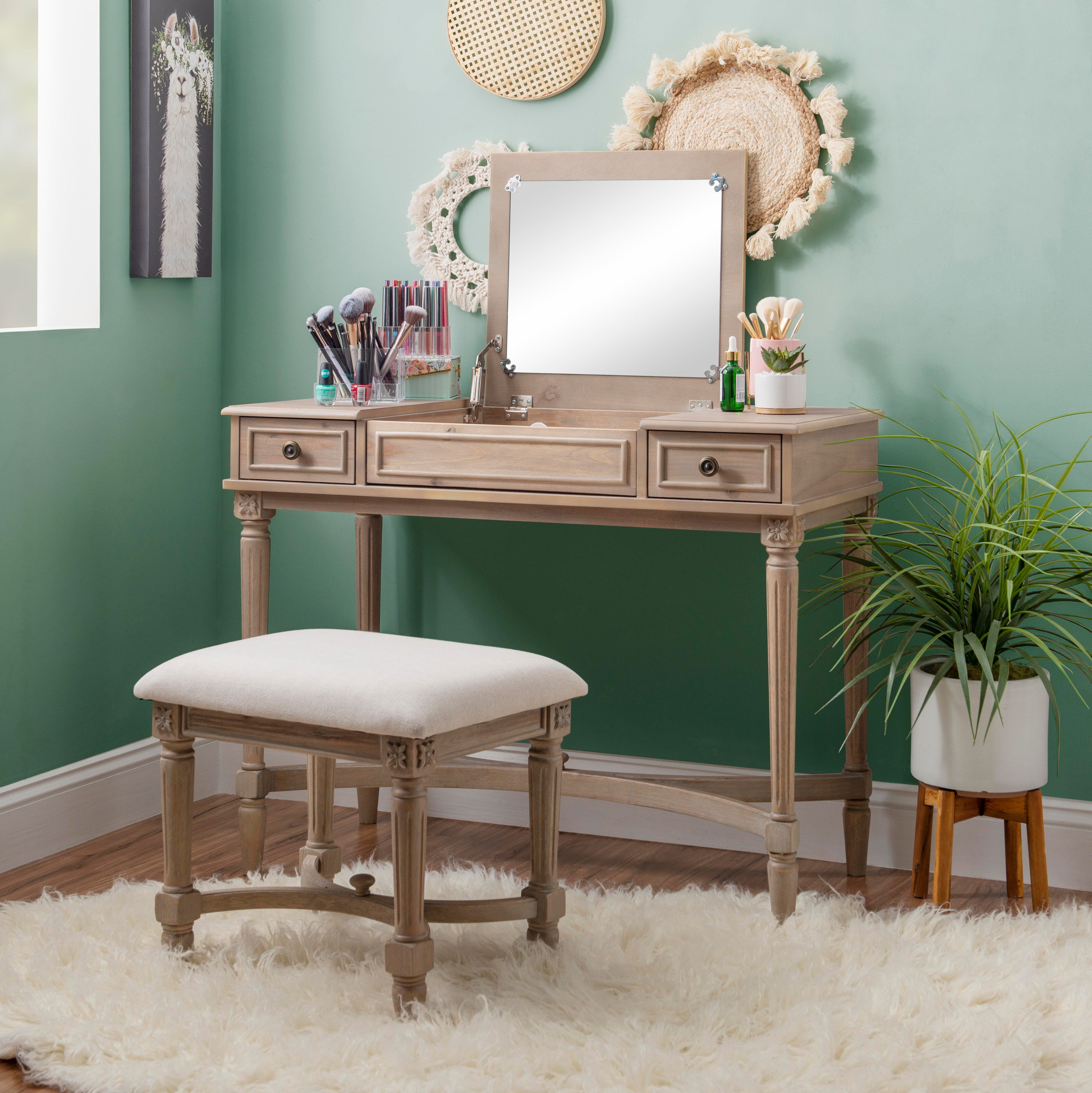 Click here for Linon Burke Gray Wash Vanity prices