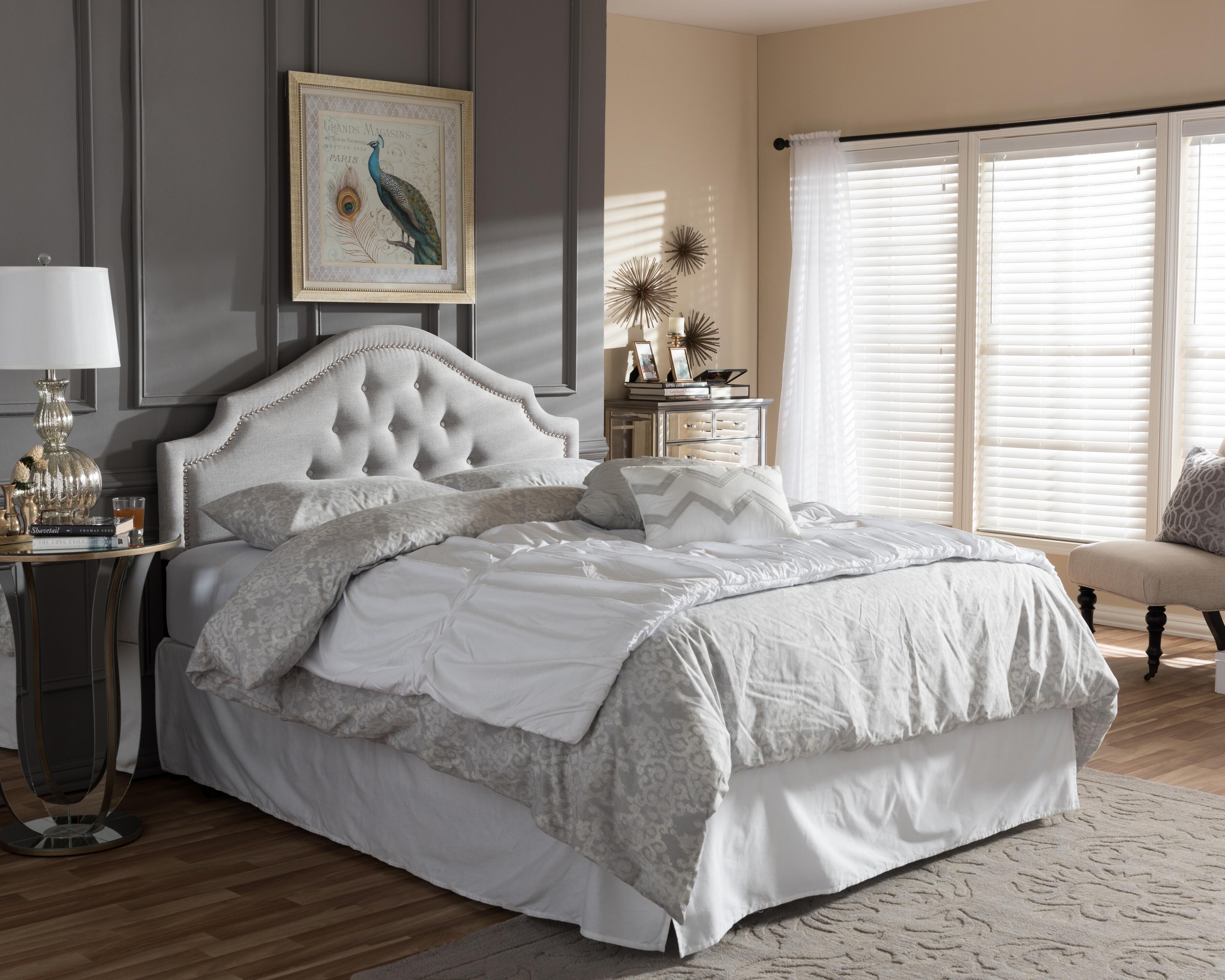 Click here for Cora Upholstered Full Headboard  Gray/Beige prices