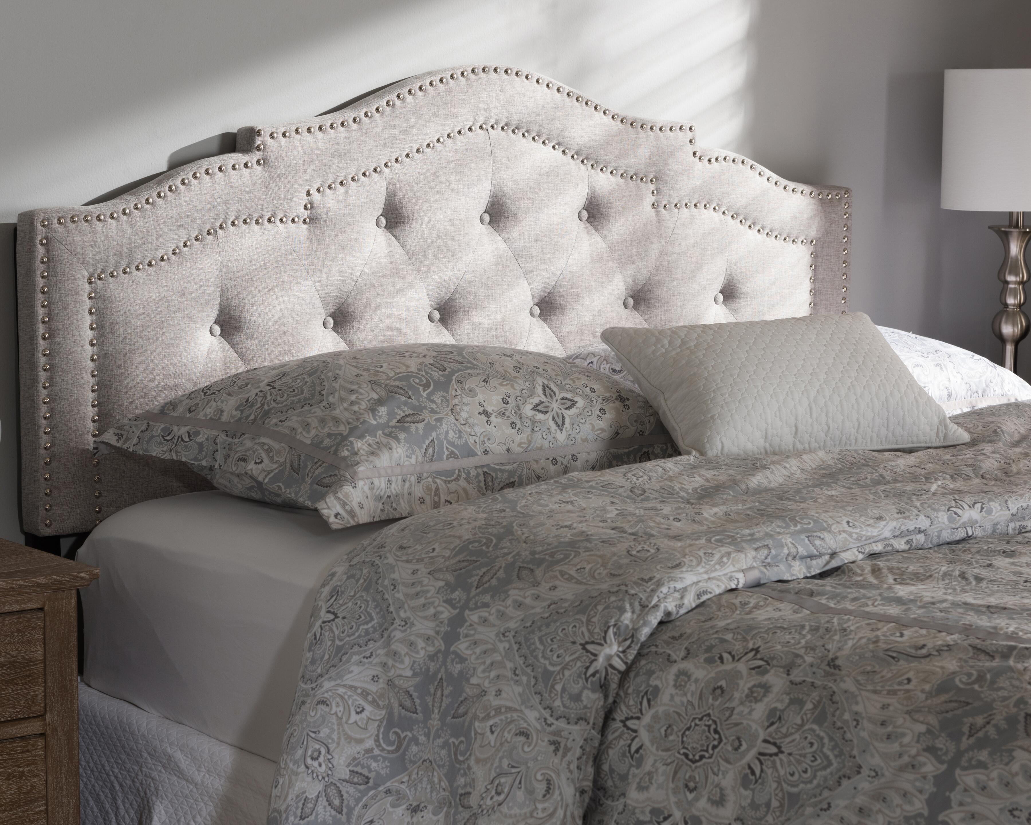 Click here for Edith Scalloped Upholstered Headboard  Gray/Beige prices