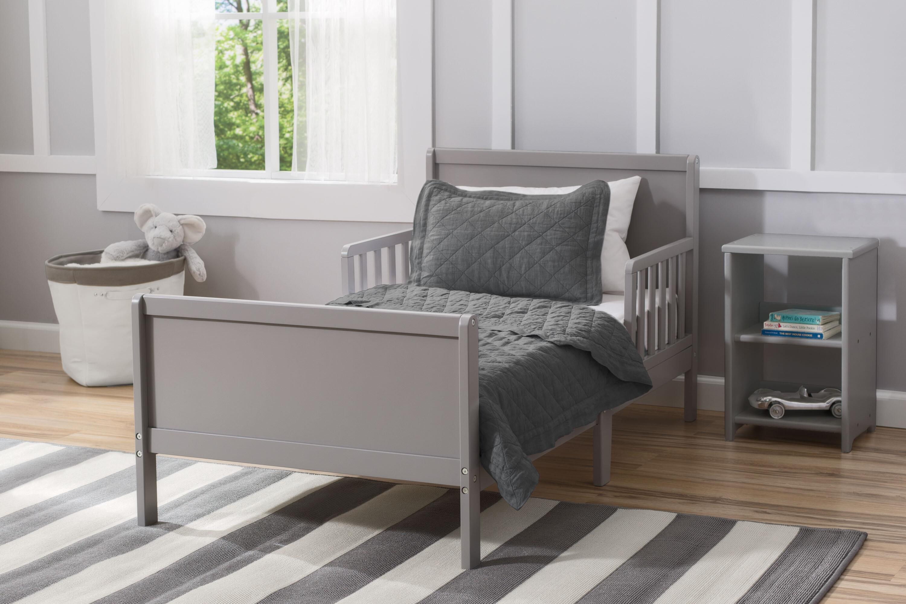 Click here for Delta Children Fancy Wood Toddler Bed  Gray prices