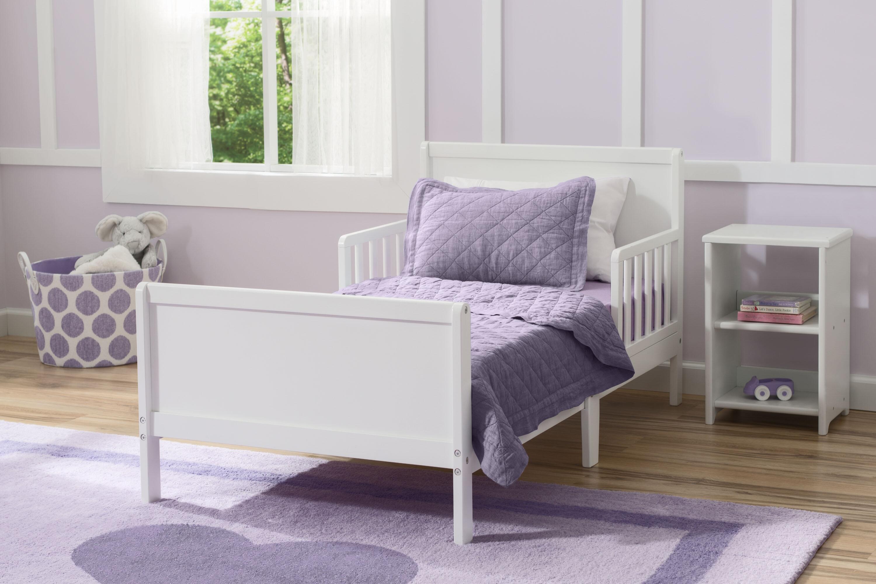 Click here for Delta Children Fancy Wood Toddler Bed  White prices