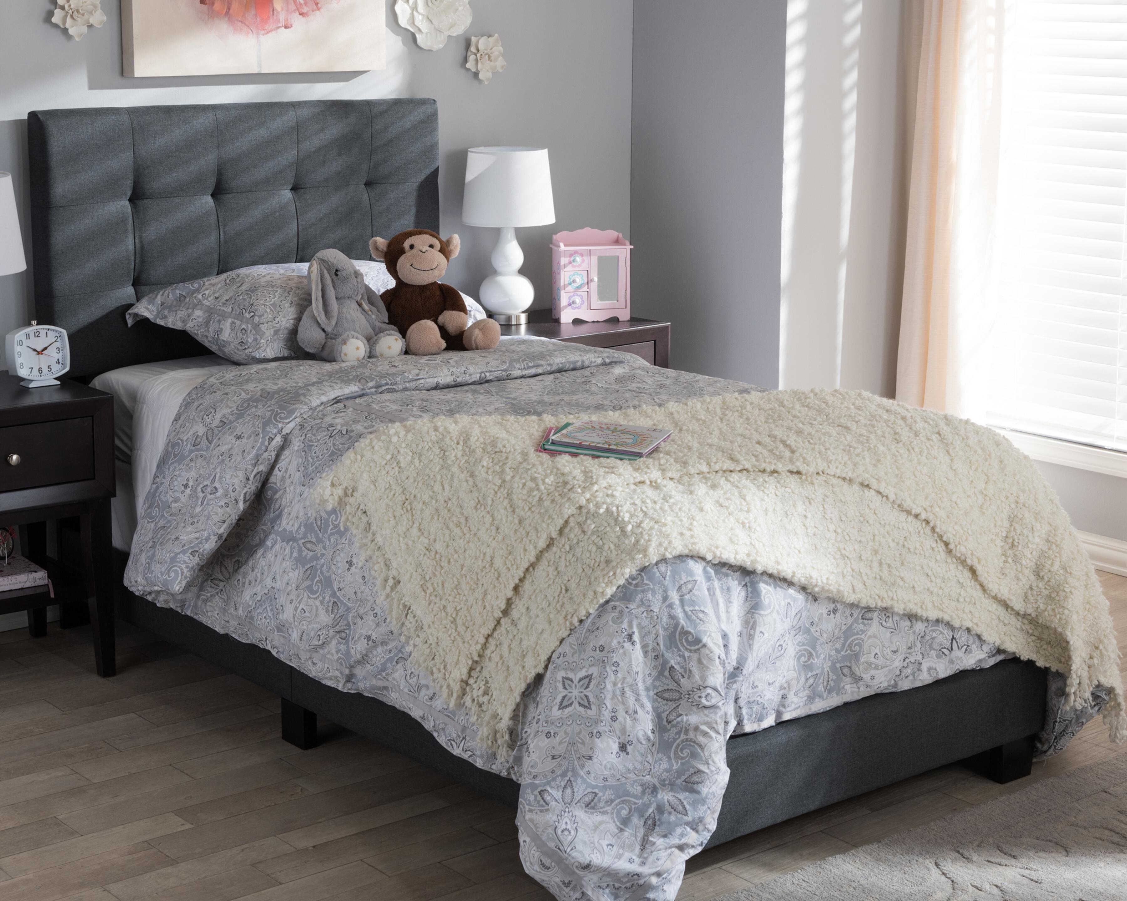 Click here for Brookfield Twin Upholstered Bed  Charcoal prices