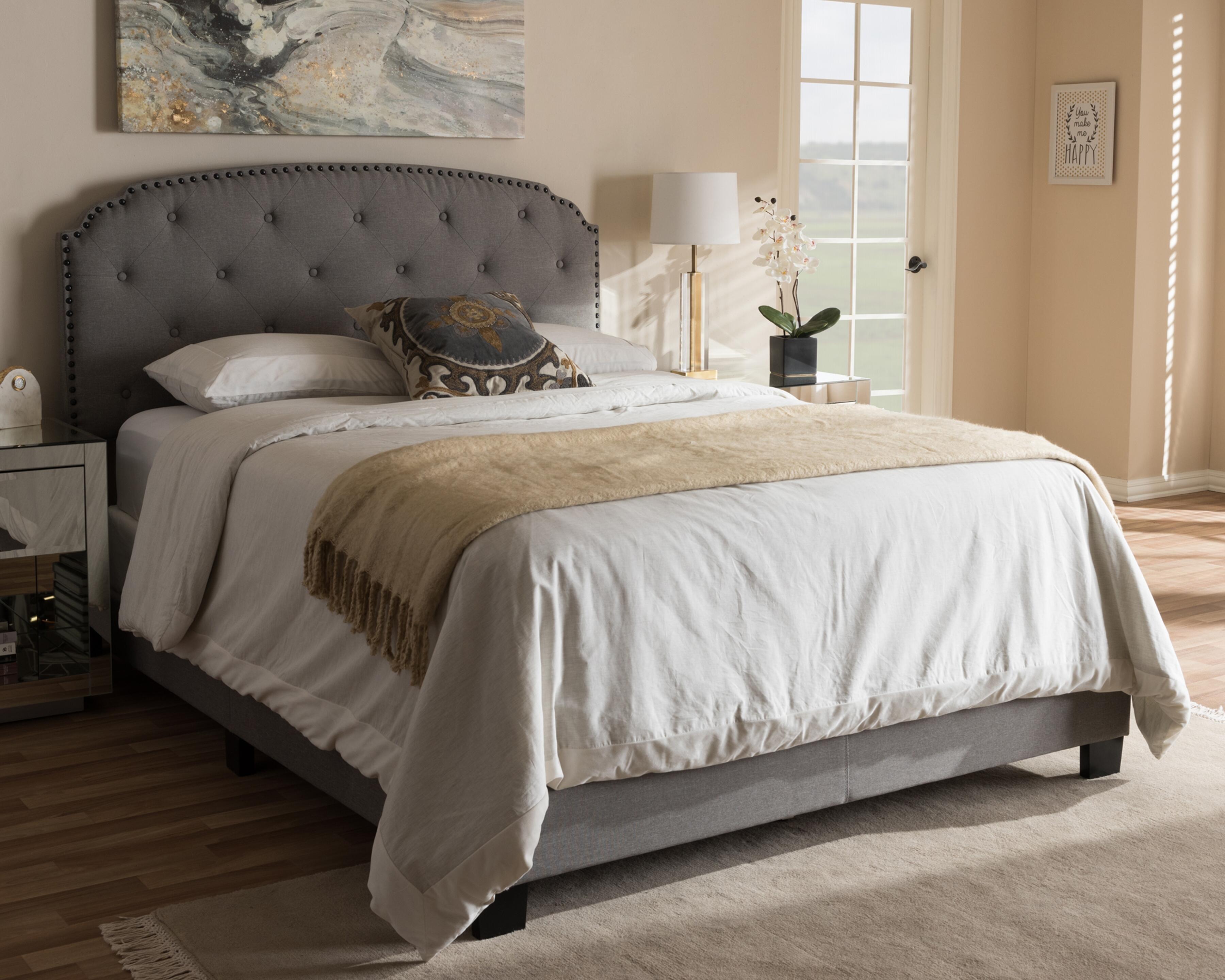 Click here for Button Tufted Queen Upholstered Bed  Gray prices