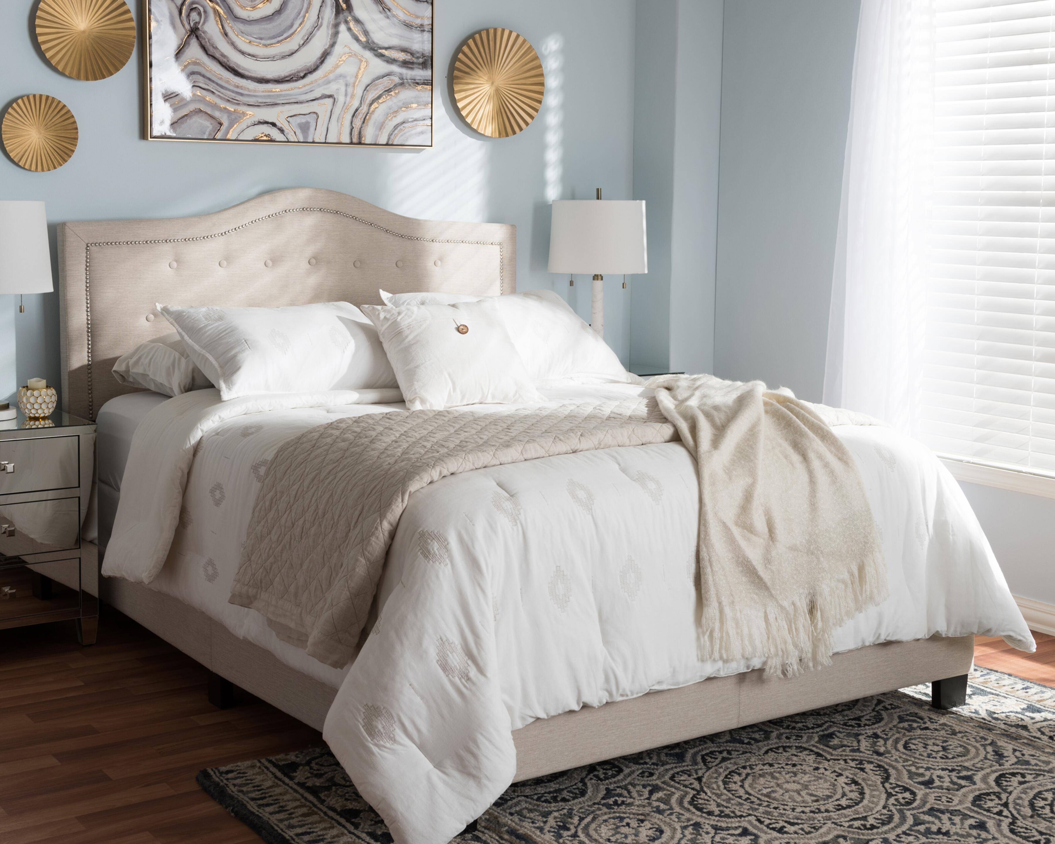 Click here for Emerson Upholstered Bed  Beige prices