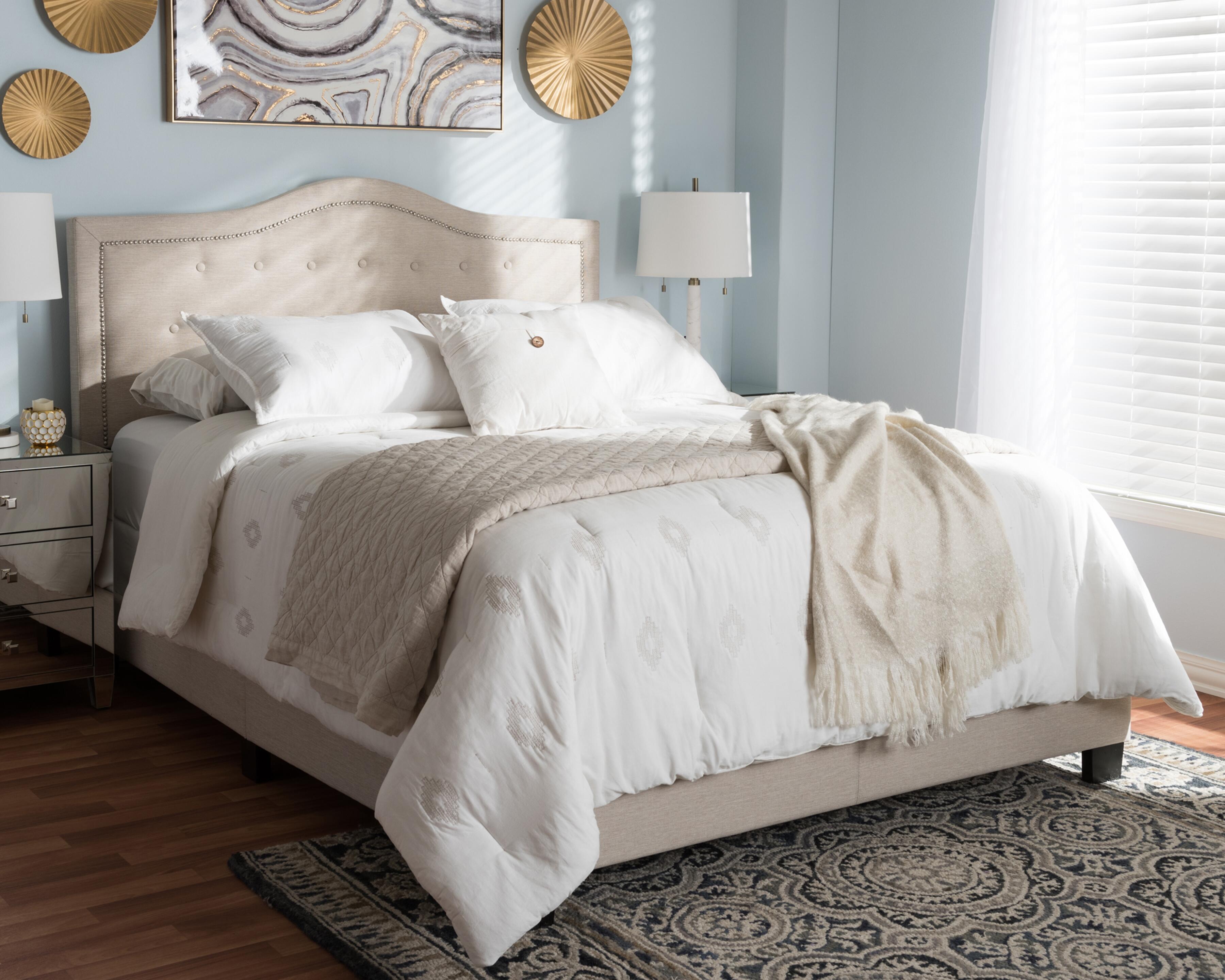 Click here for Emerson Upholstered Bed  Beige prices