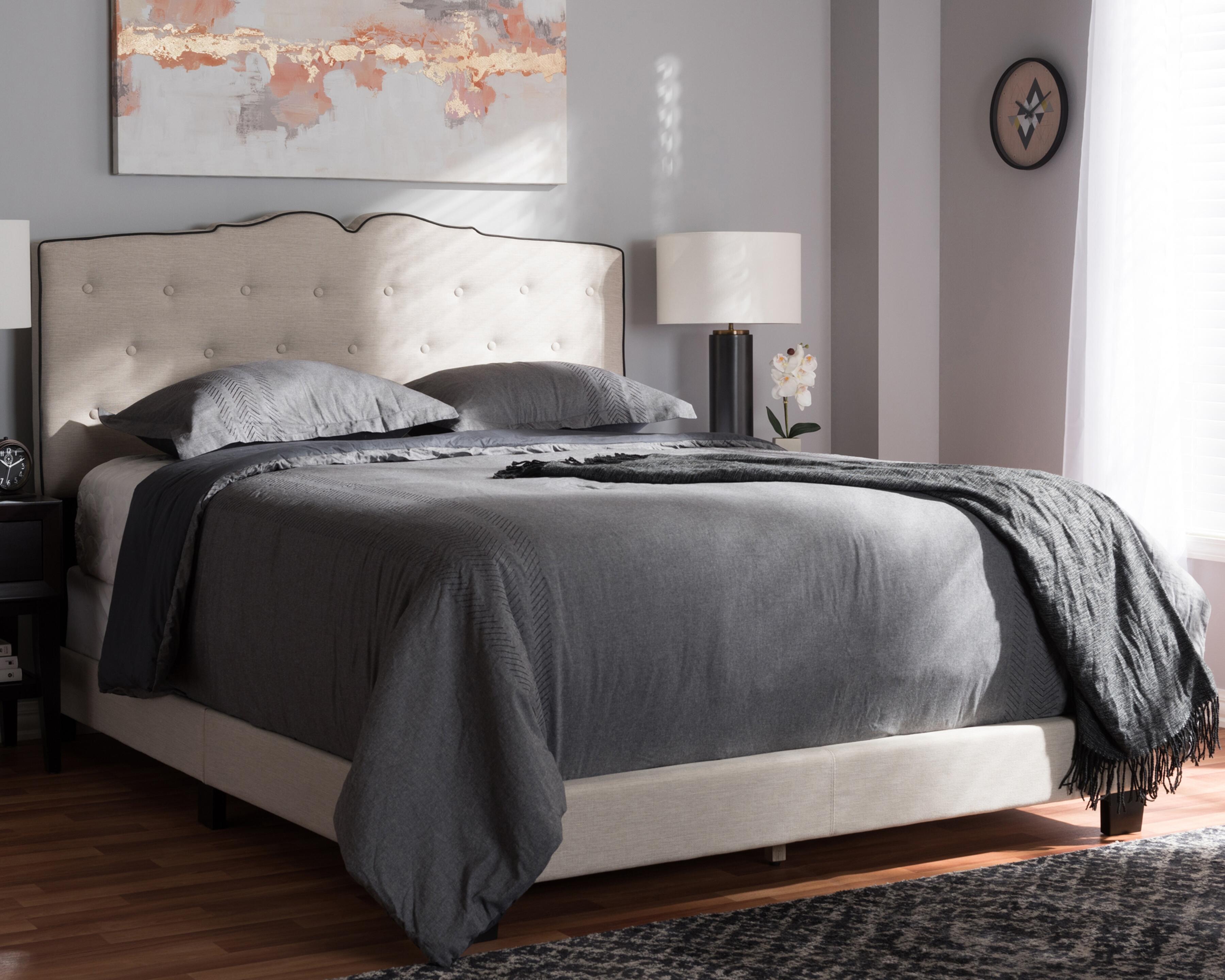 Click here for Vivienne Upholstered Bed  Beige prices