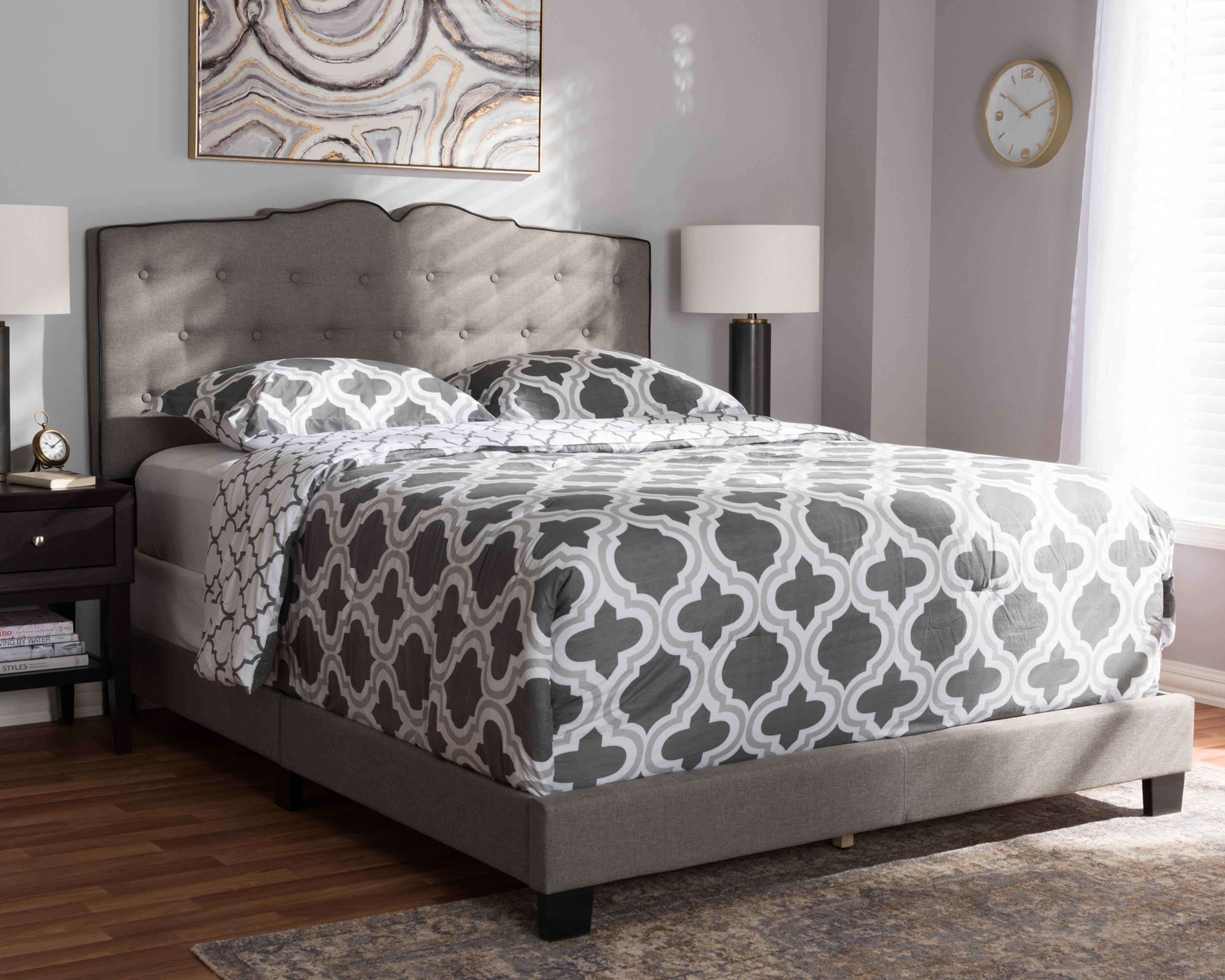 Click here for Vivienne Upholstered Bed  Gray prices