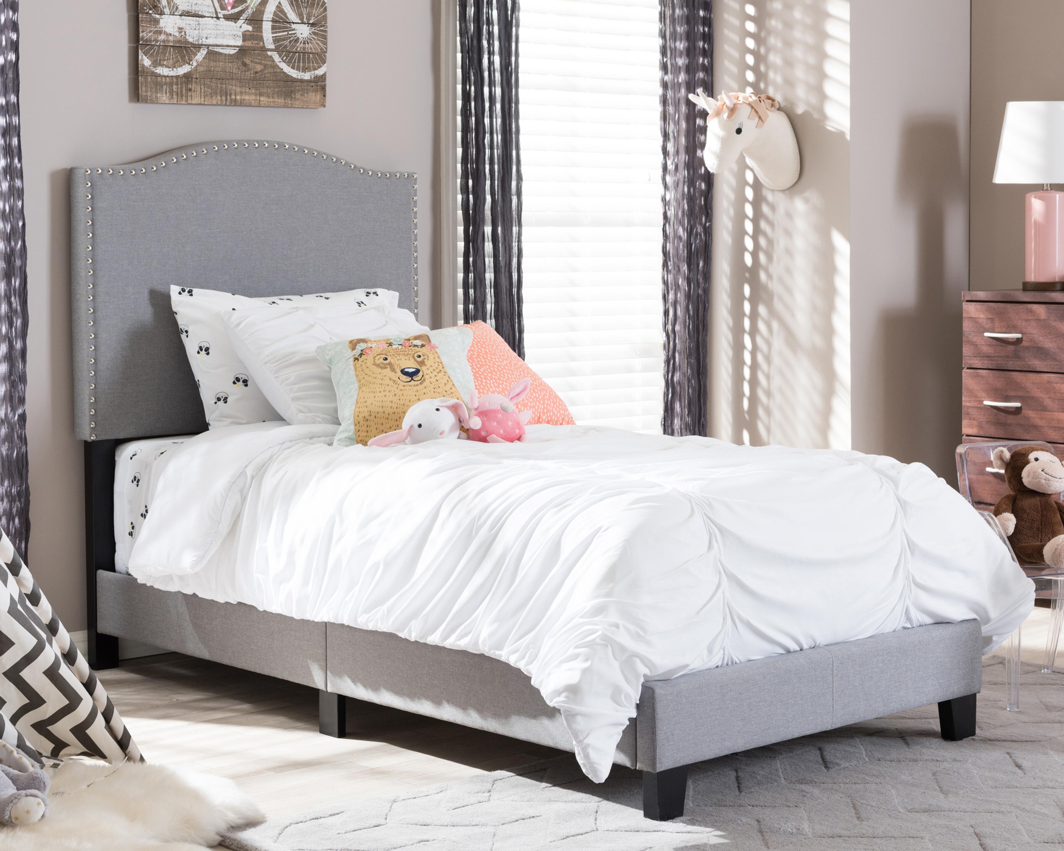 Click here for Linen Twin Upholstered Bed  Gray prices