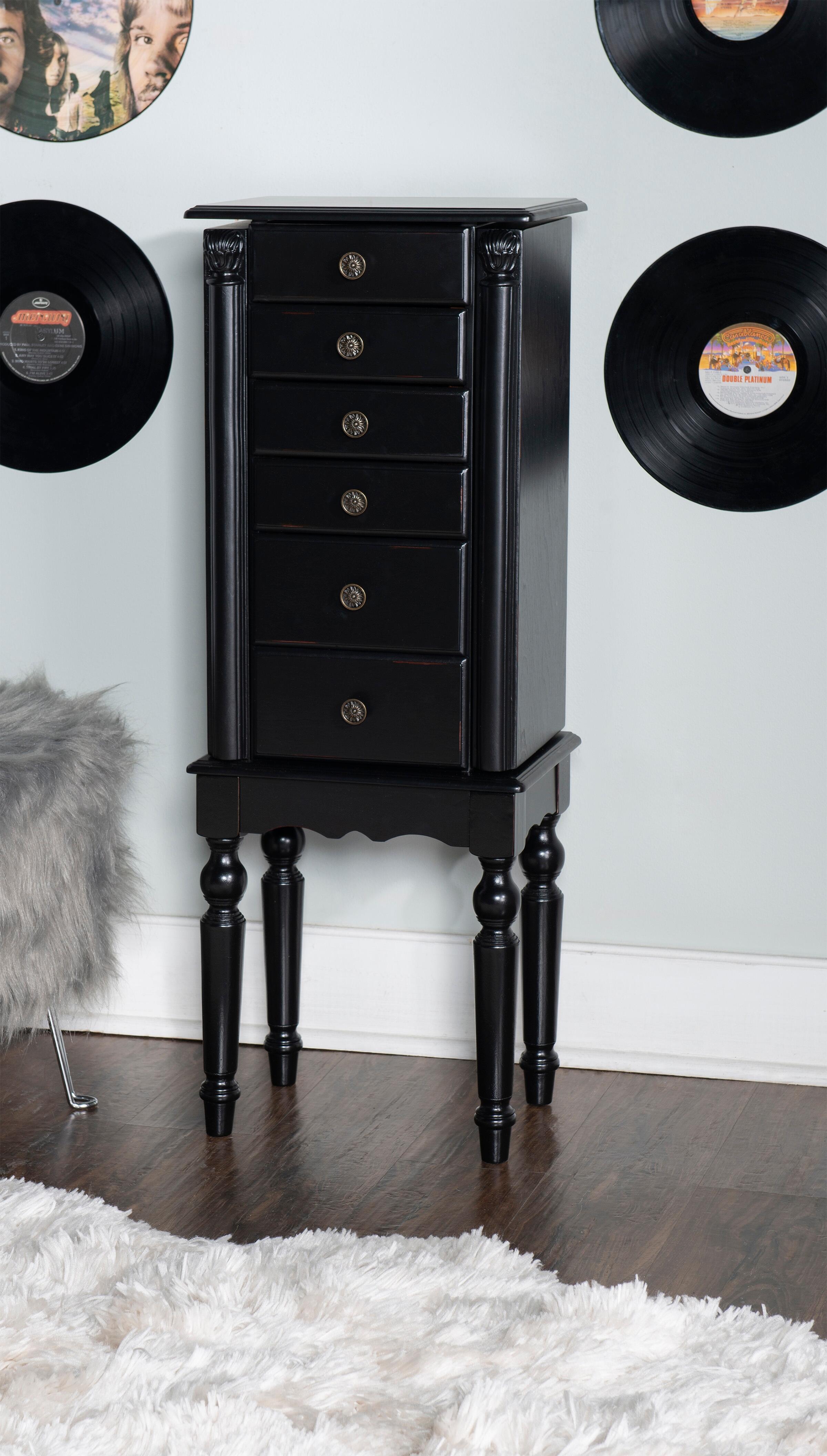 Click here for 6-Drawer Jewelry Armoire  Ebony Black prices