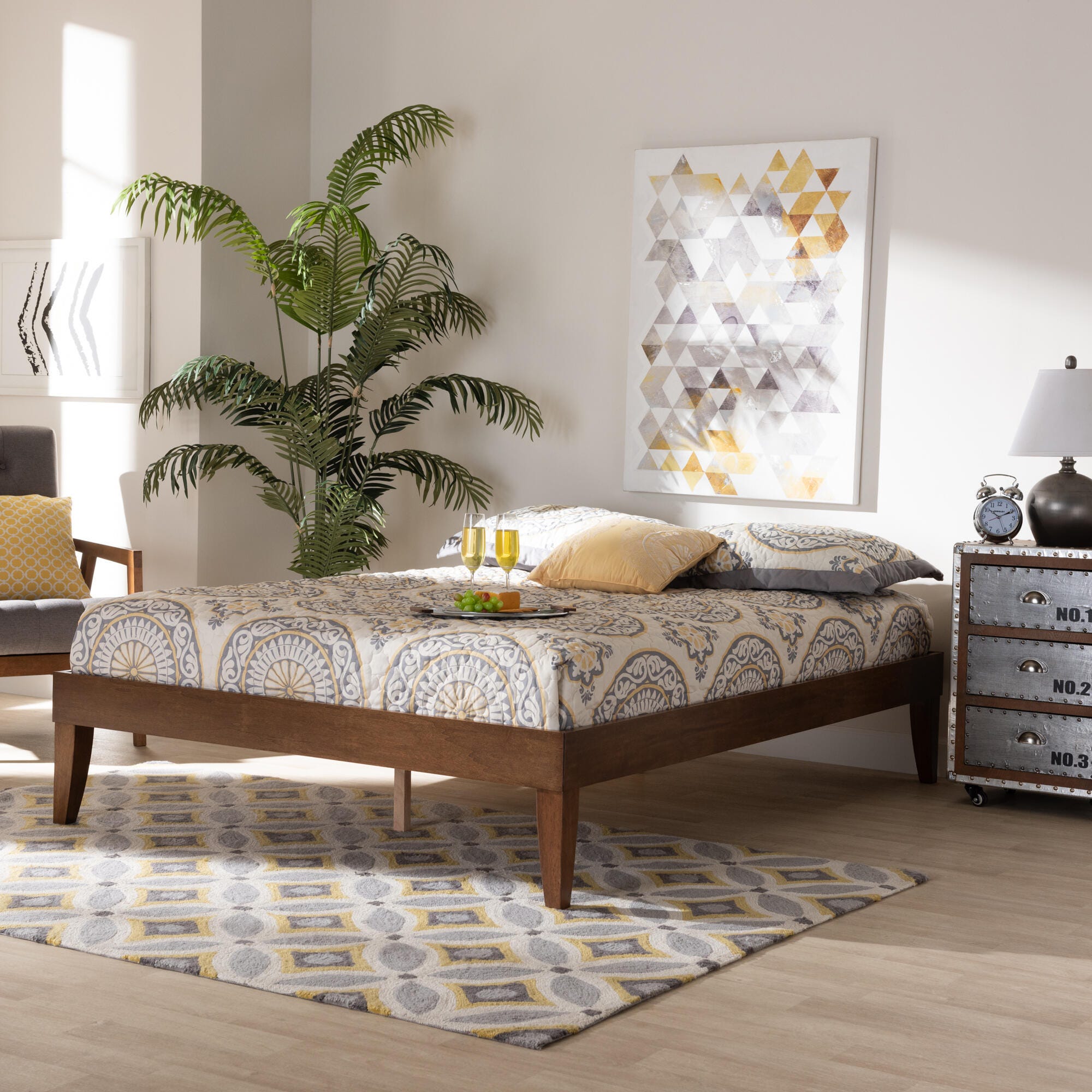 Click here for Lucina Mid-Century Platform Bed Frame  Brown prices