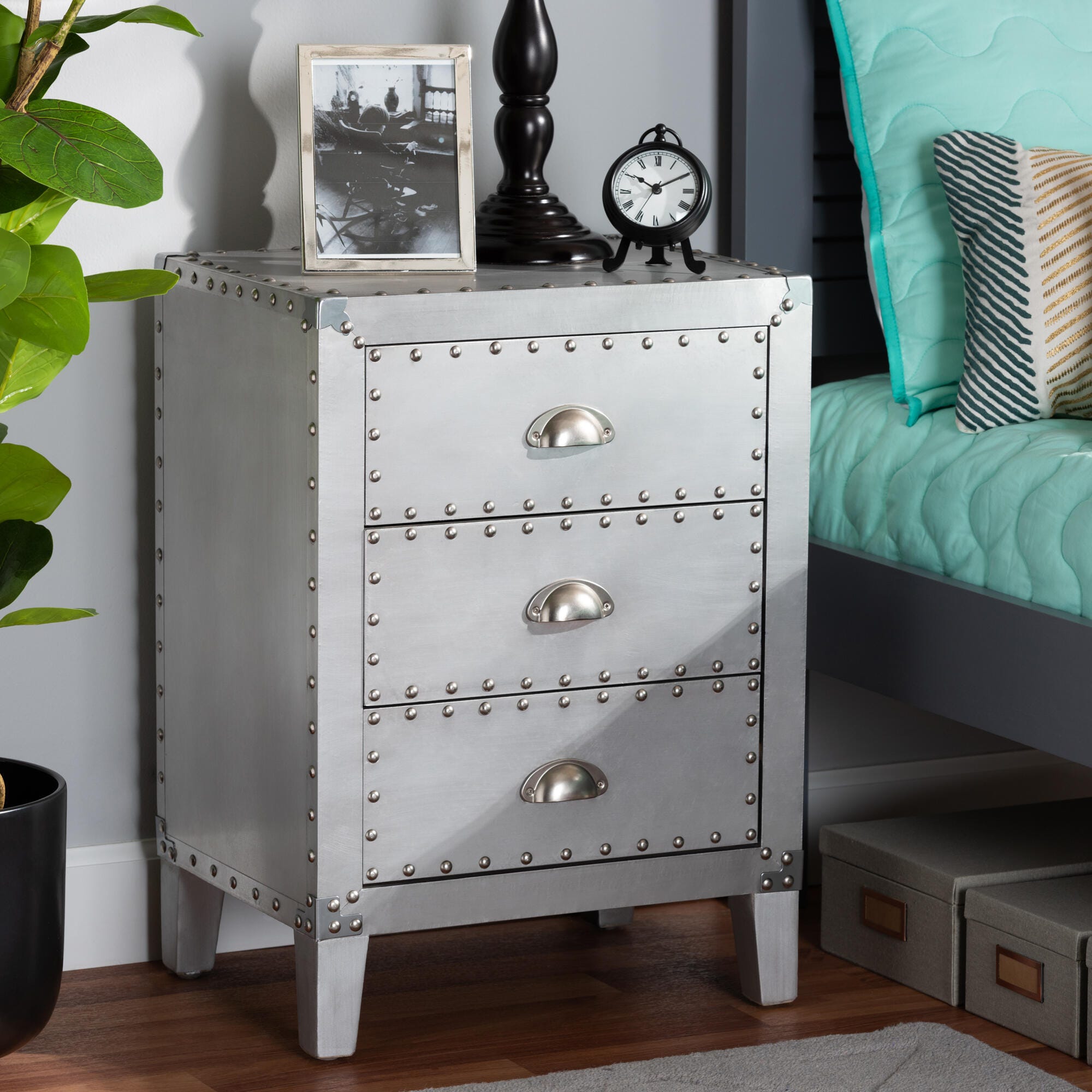 Click here for Claude Metal 3-Drawer Nightstand  Silver prices