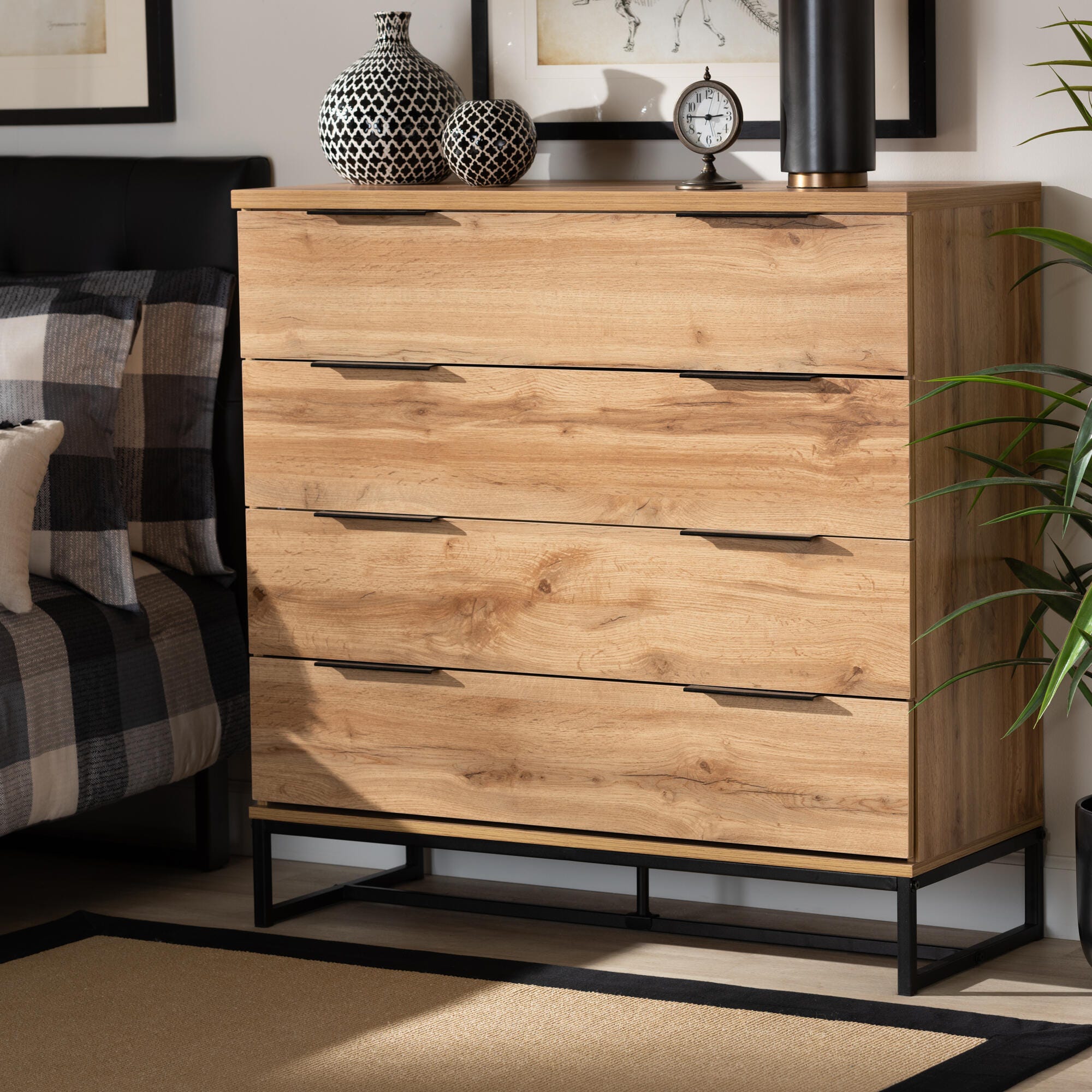 Click here for Baxton Studio Reid 4-Drawer Dresser  Brown prices