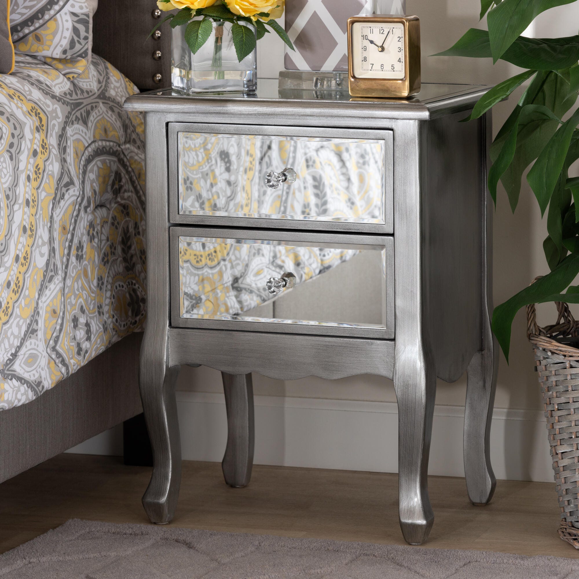 Click here for Leonie French Nightstand  Silver prices