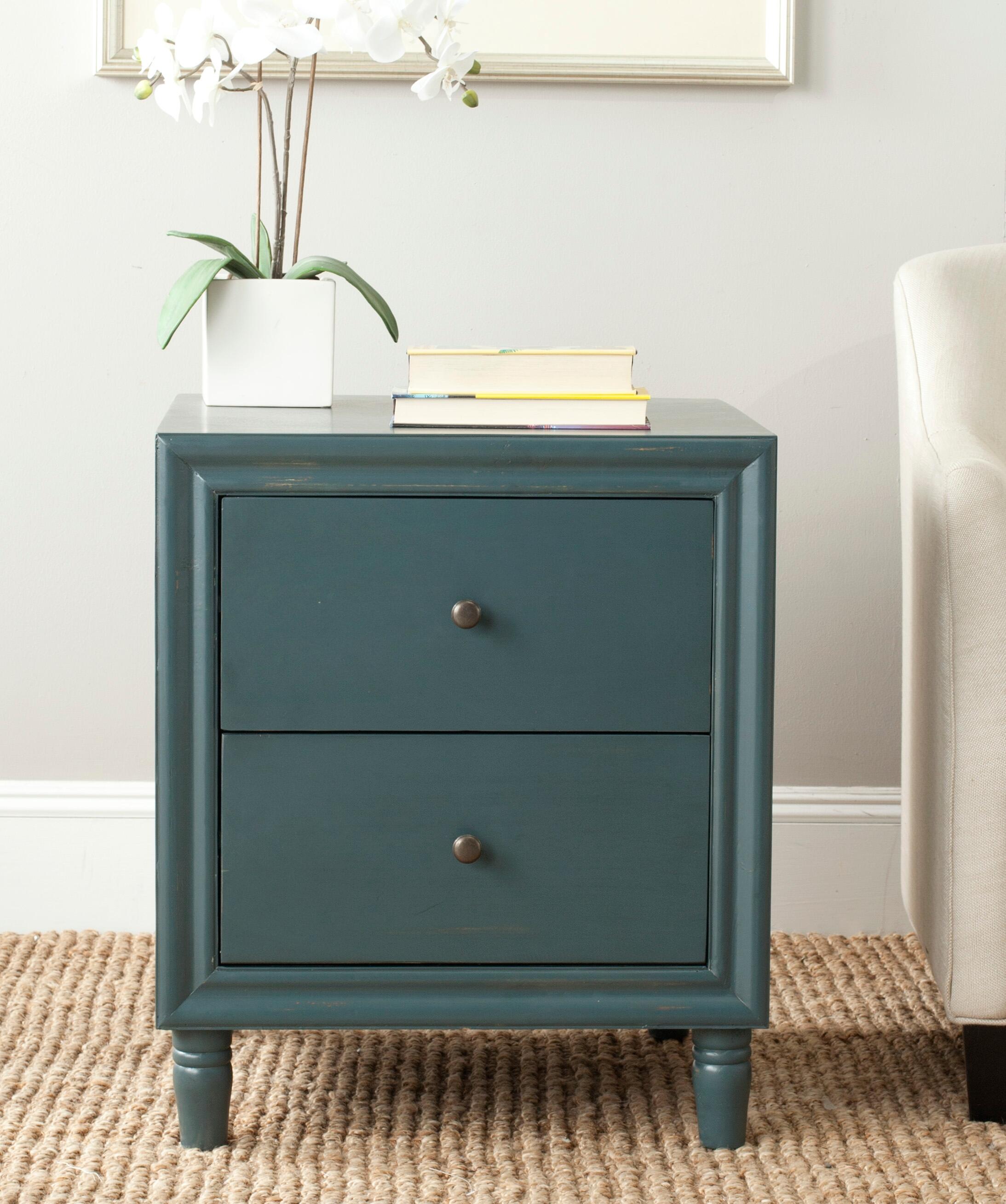 Click here for Blaise Nightstand with Storage  Steel Teal prices