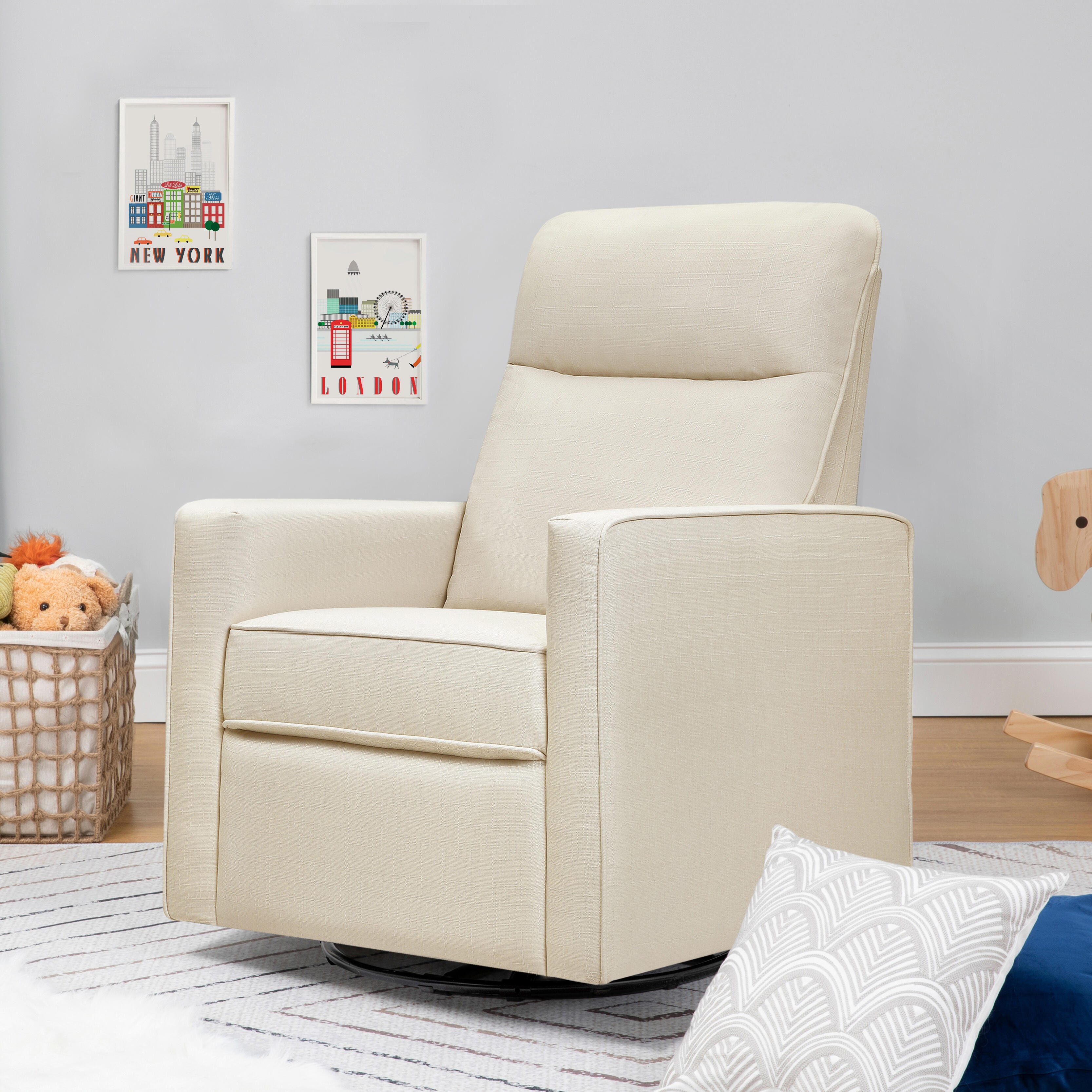 Click here for Davinci Gabby Pillowback Swivel Glider  White prices
