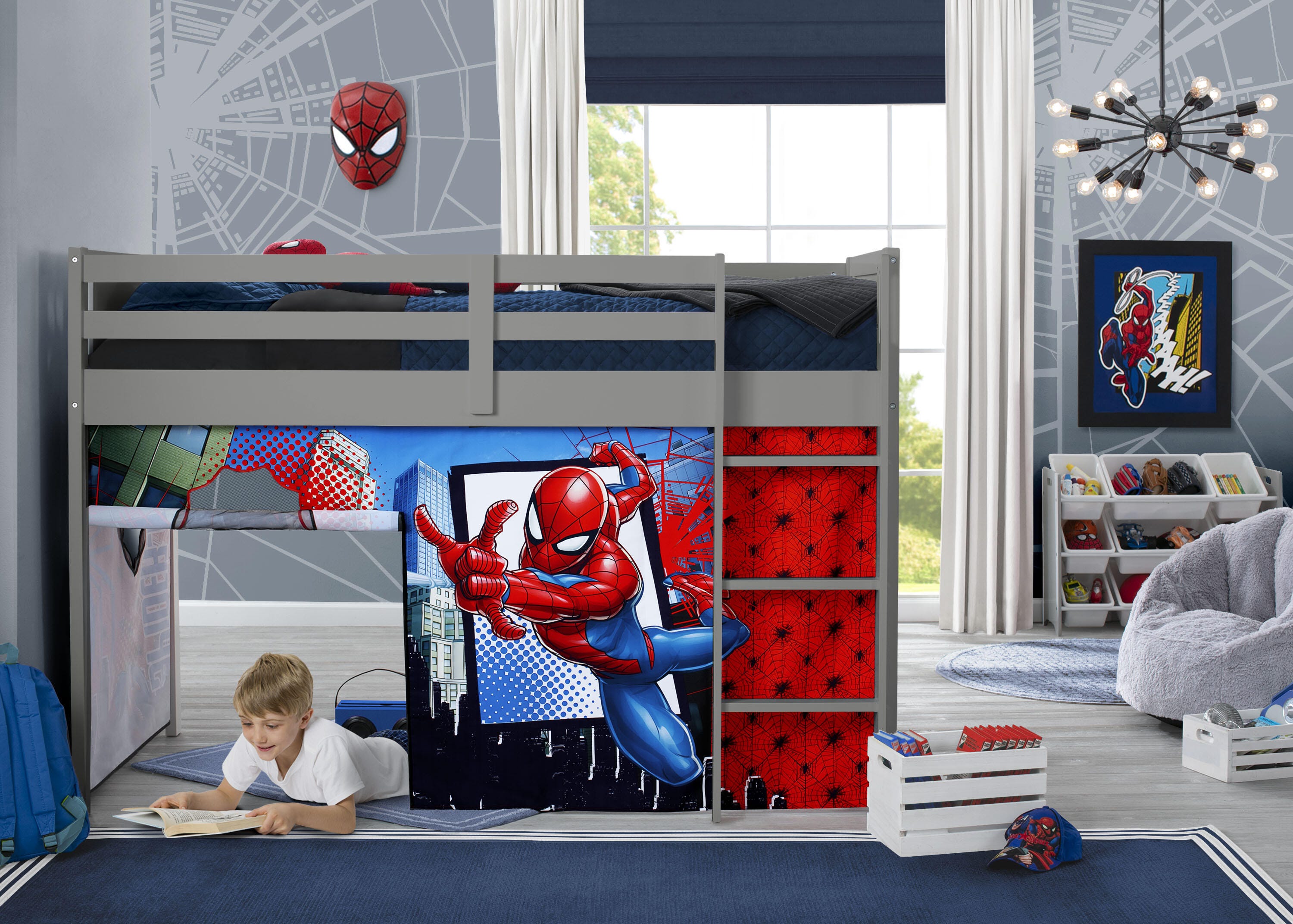 Click here for Delta Children Spider-man Loft Bed Tent - Curtain... prices