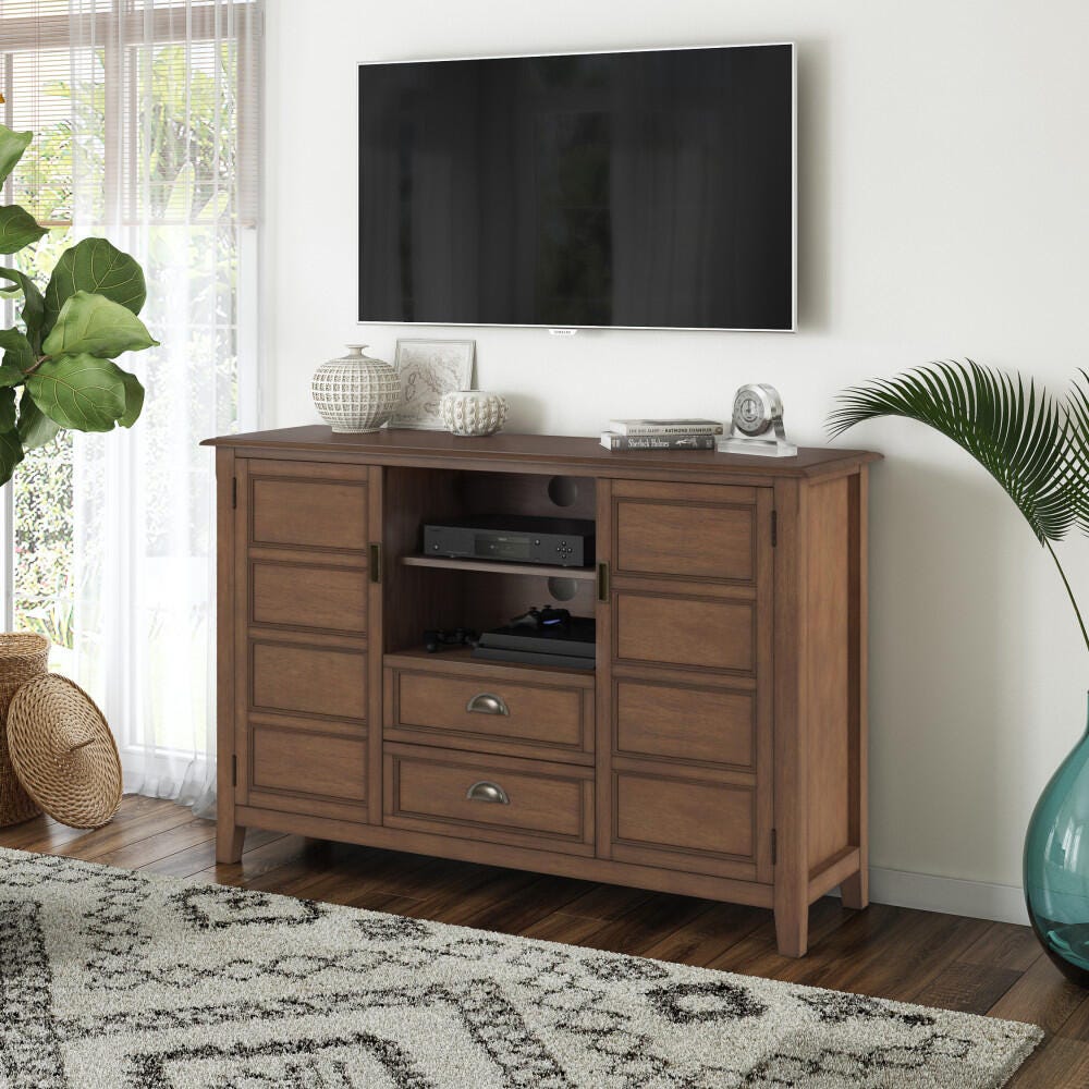 Click here for Burlington 54 TV Stand  Rustic Aged Brown prices