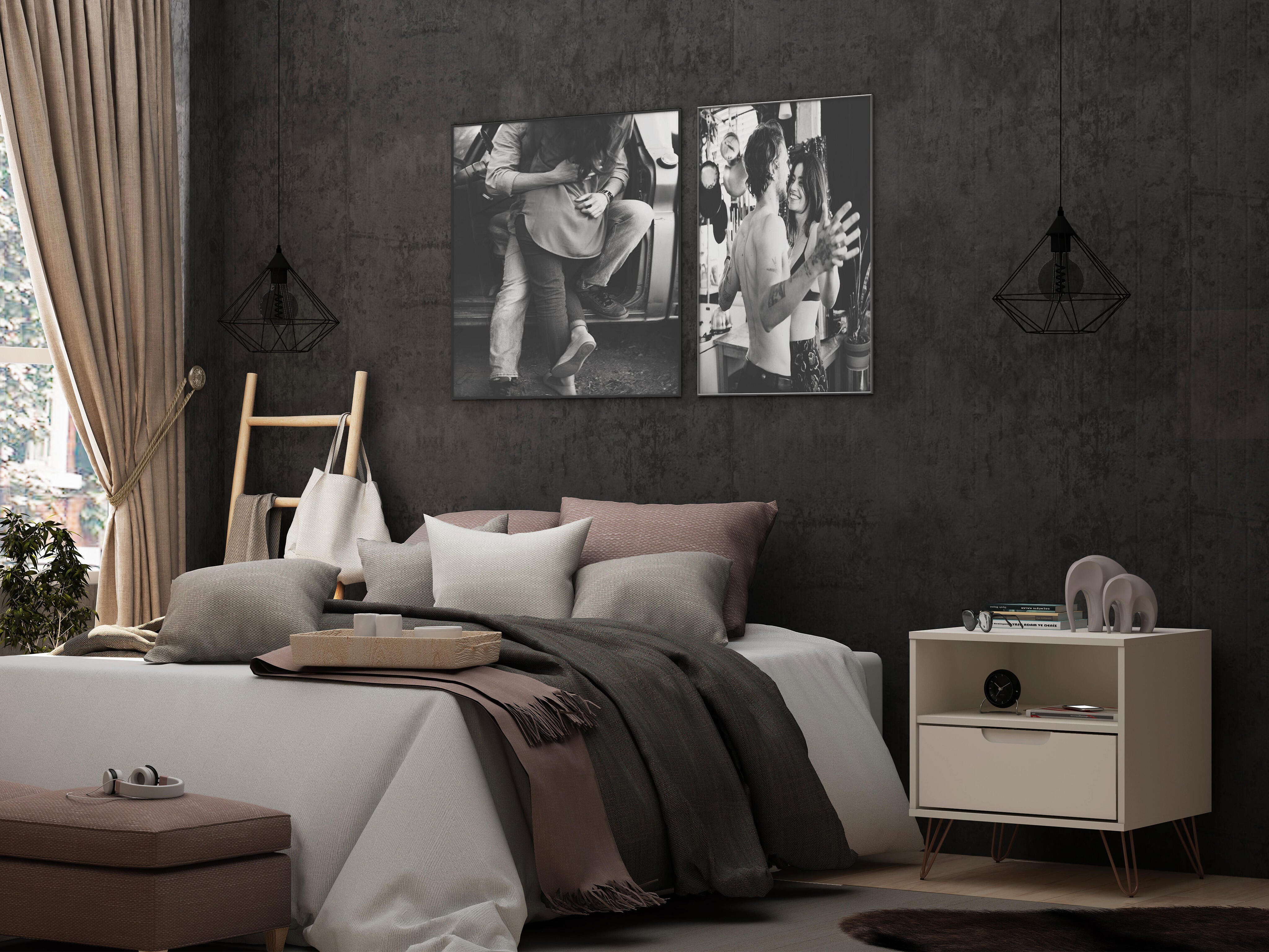 Click here for Modern 1 Drawer Nightstand  White prices