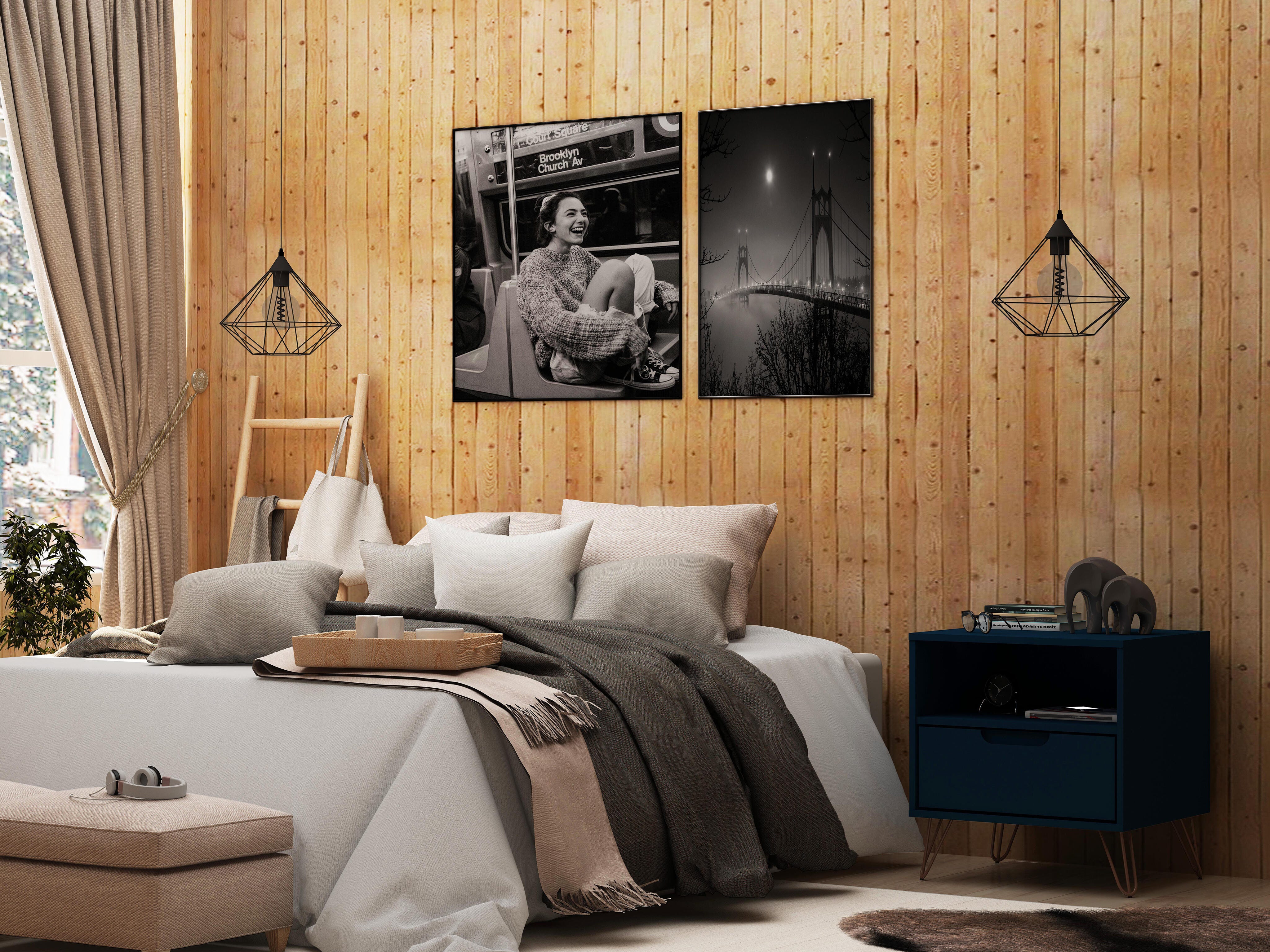 Click here for Modern One Drawer Nightstand  Blue prices