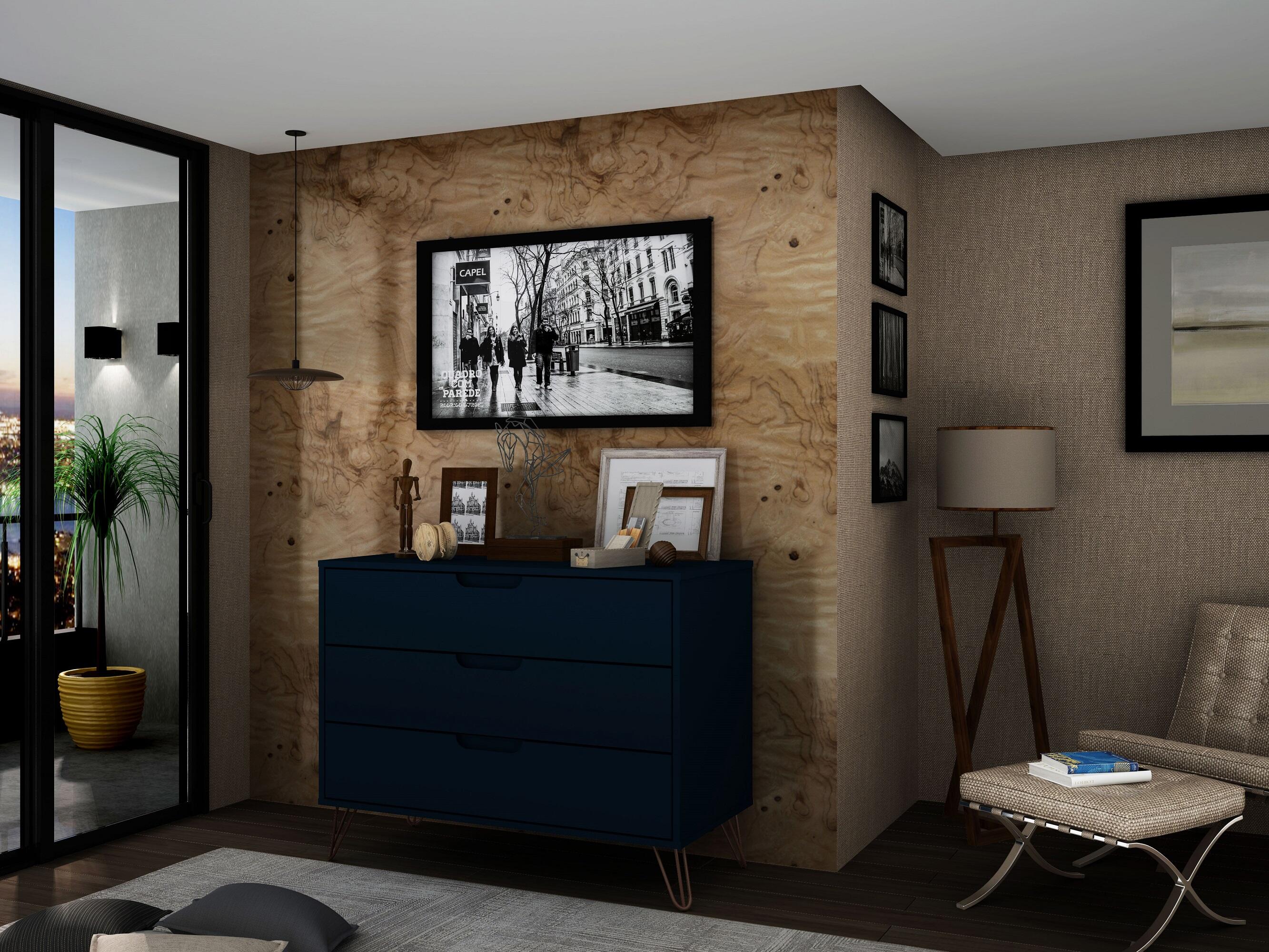 Click here for Modern 3 Drawer Dresser  Blue prices