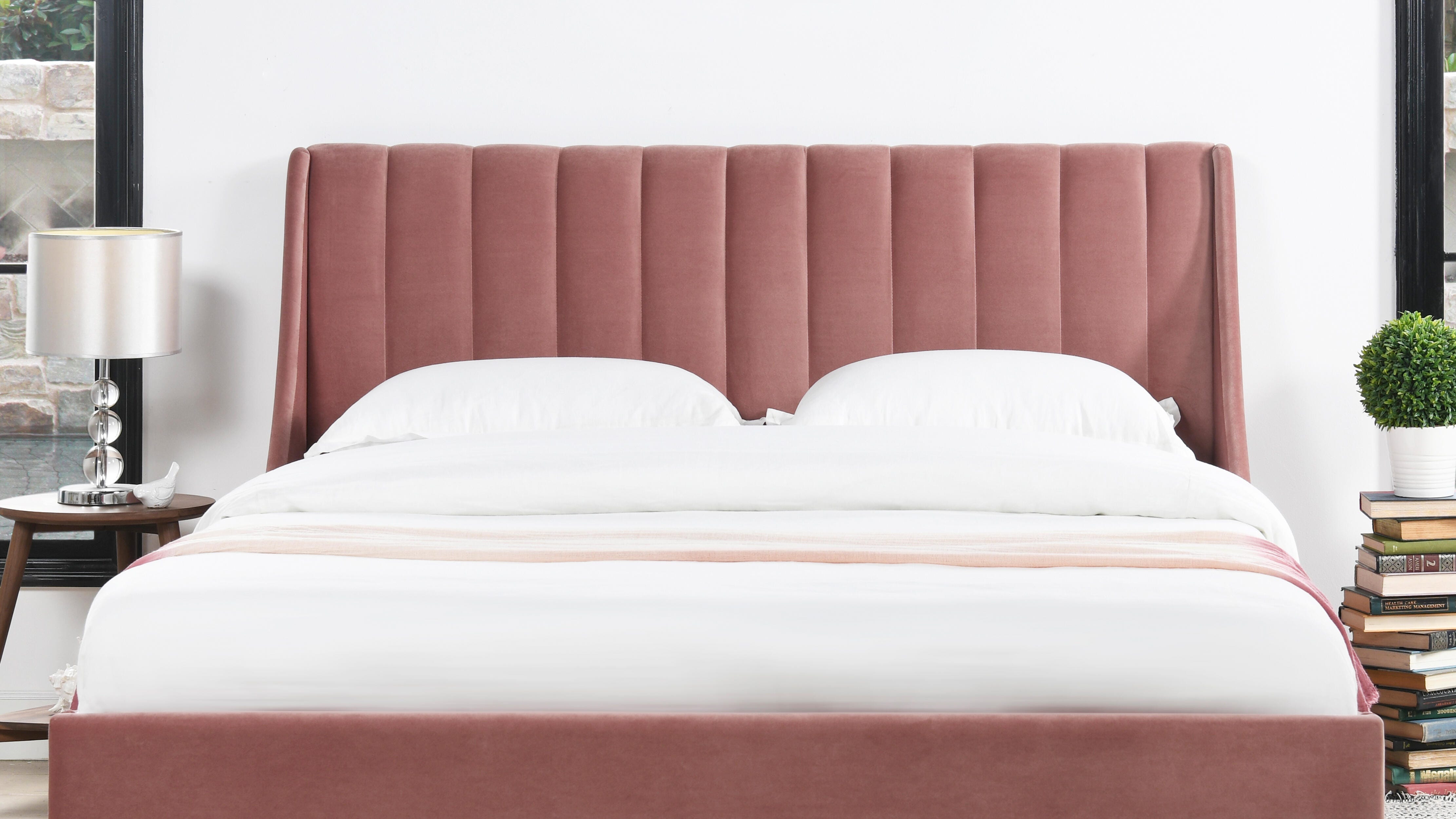 Click here for Aspen Vertical Tufted Platform Bed  Ash Rose Pink prices