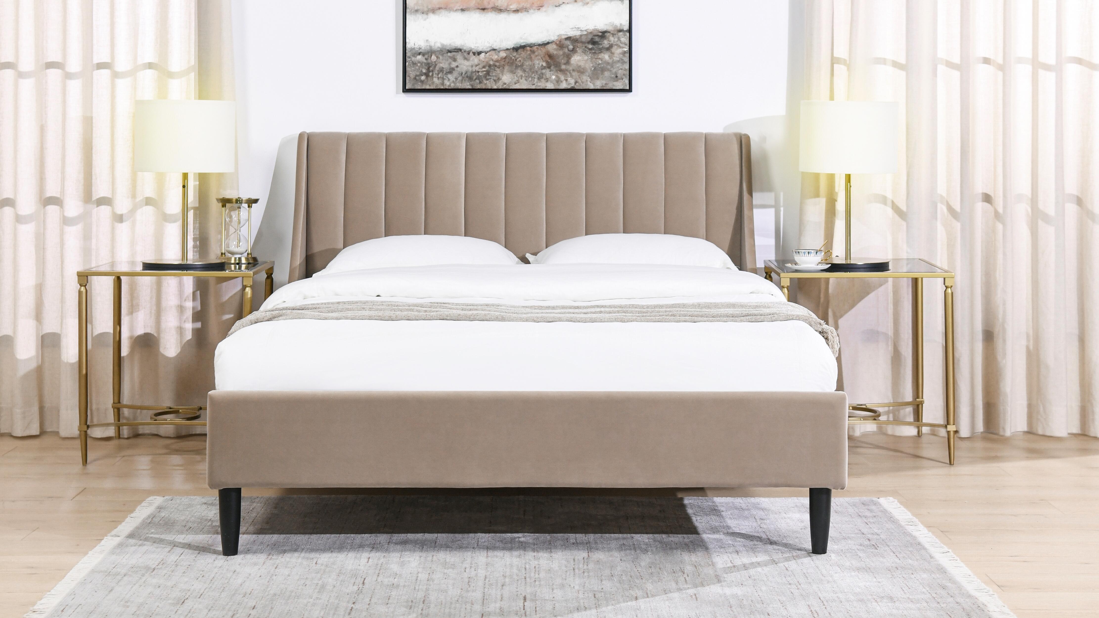 Click here for Aspen Vertical Tufted Platform Bed  Mink Beige prices