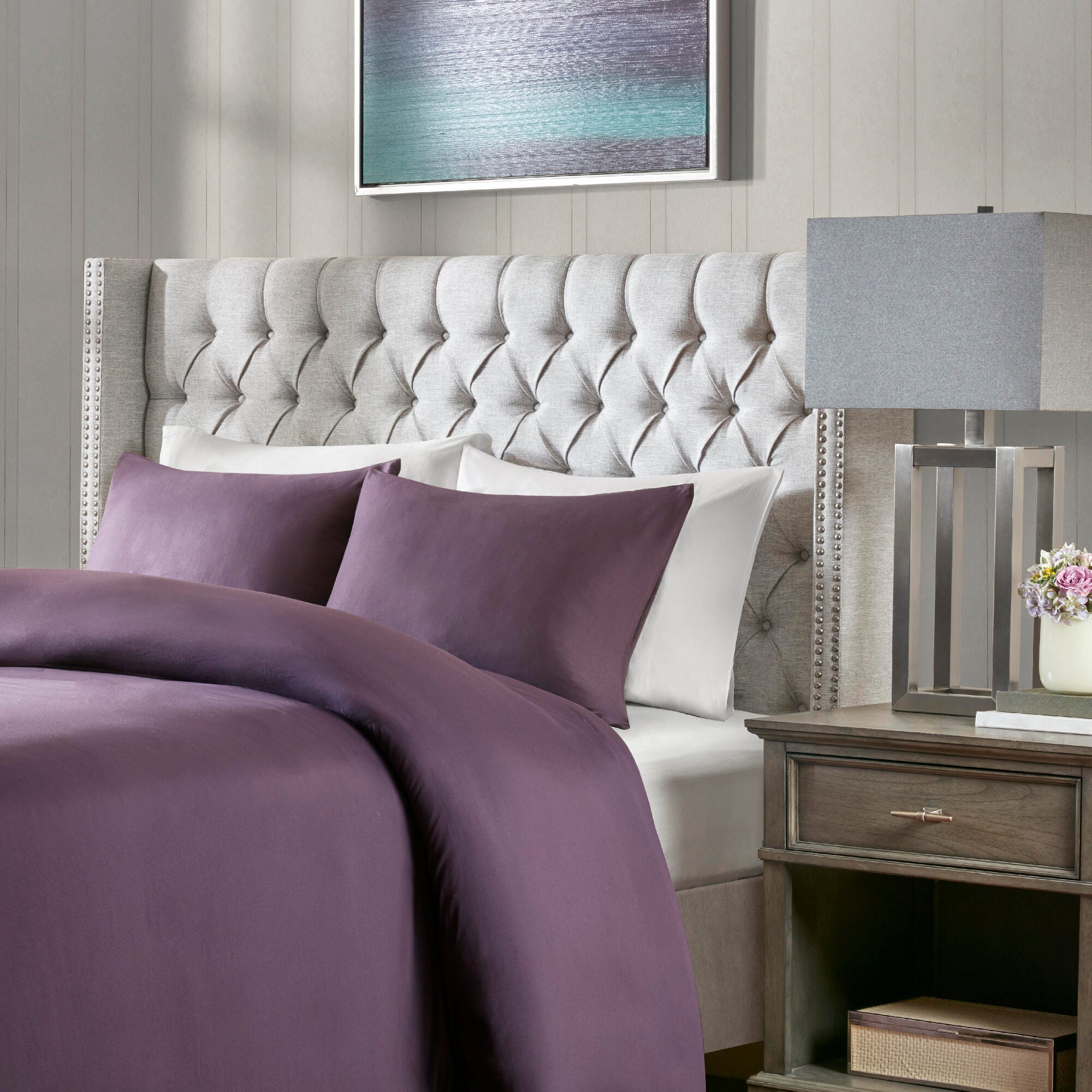 Click here for Janice Upholstery Headboard  Gray prices