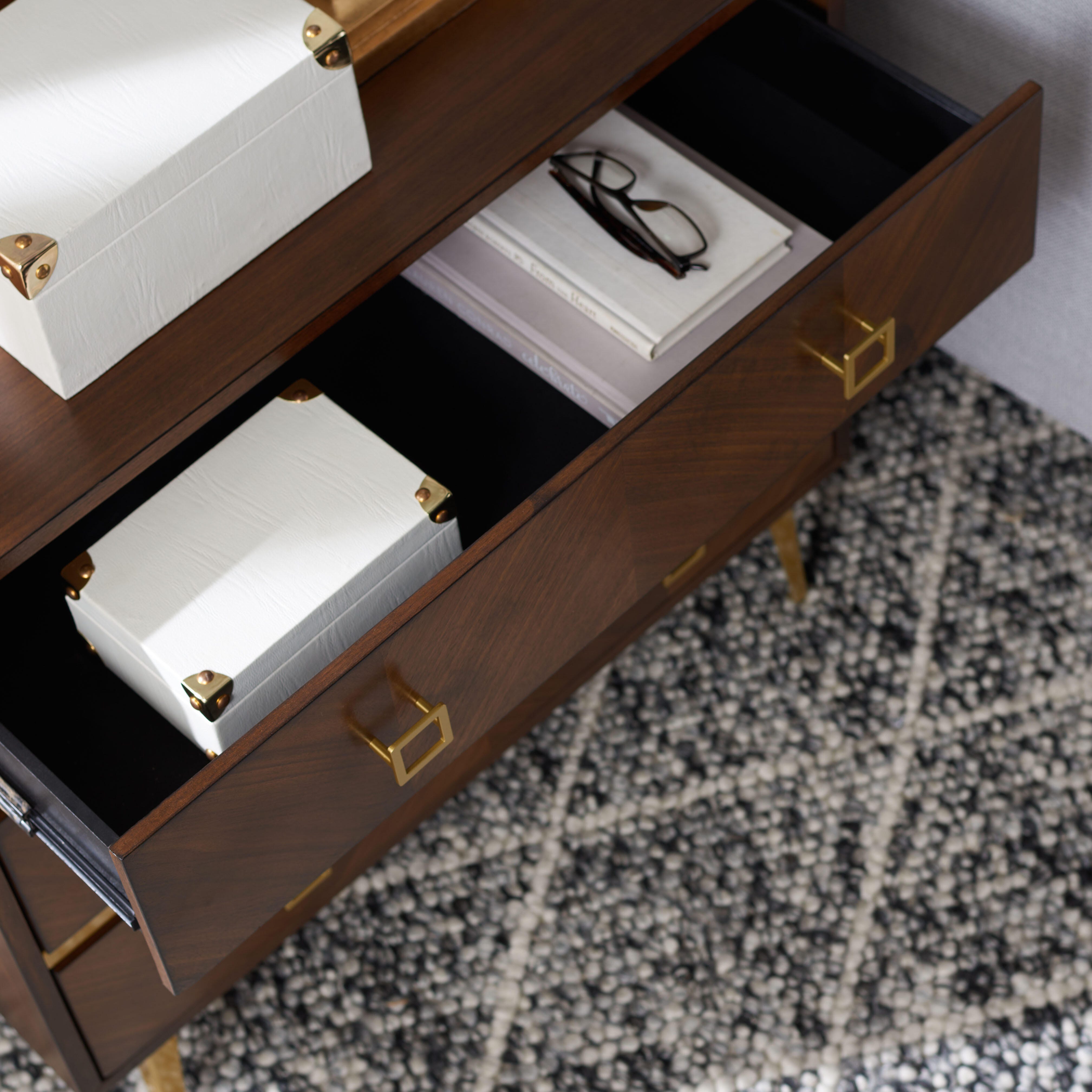 Click here for Katia 3 Drawer Chest  Mahogany/Gold prices