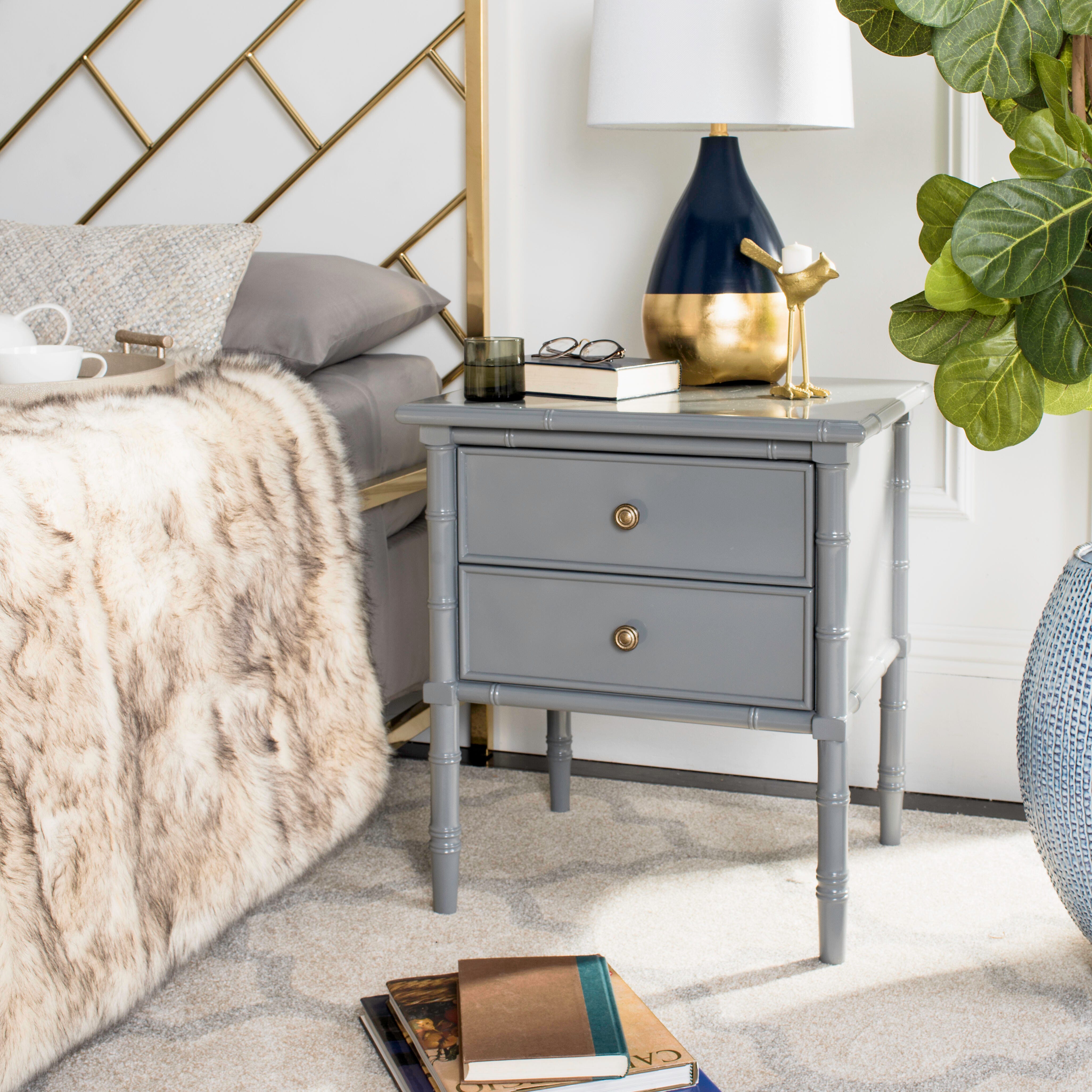 Click here for Niah 2 Drawer Nightstand  Gray prices
